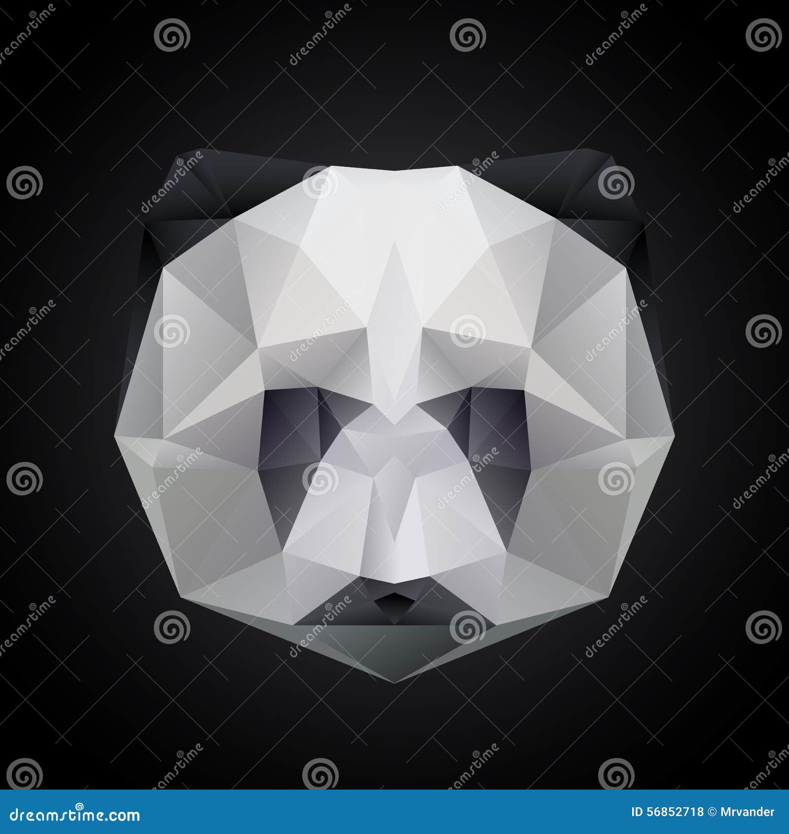 Panda Head Polygon Isolated Vector Stock Vector - Illustration of icon ...