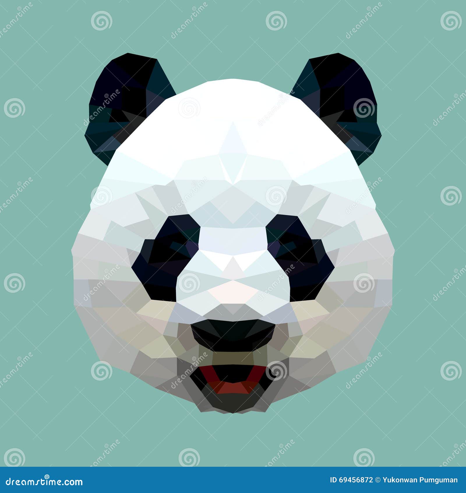 Panda Head Polygon, Polygonal Animal, Vector Stock Vector ...