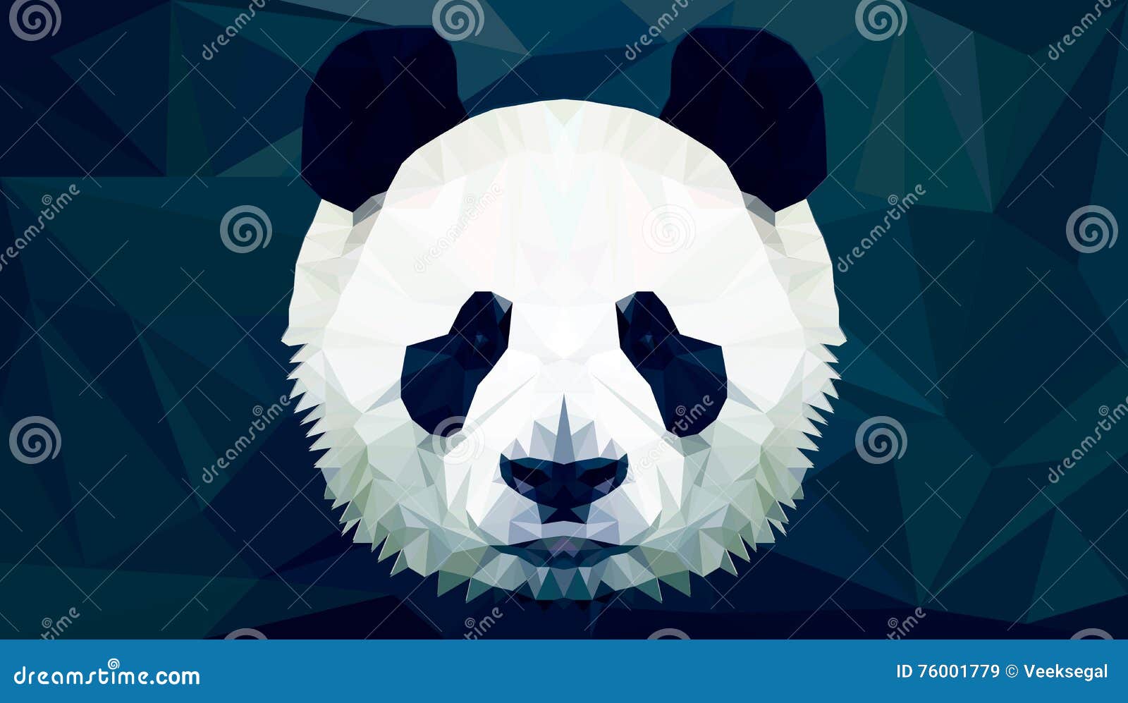 Panda head polygon vector stock vector. Illustration of identity - 76001779