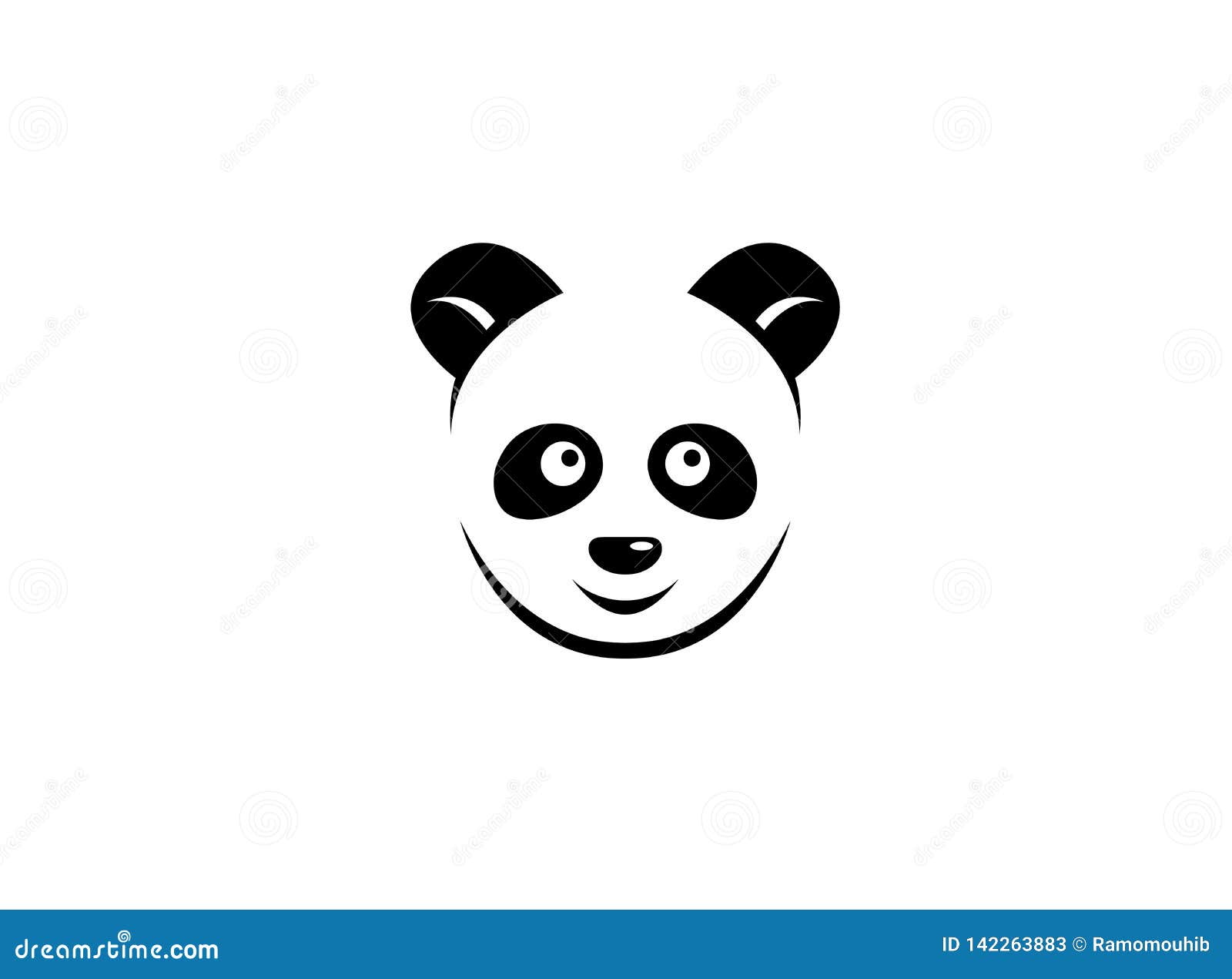 Panda Head with Smiling Face for Logo Design Stock Illustration ...