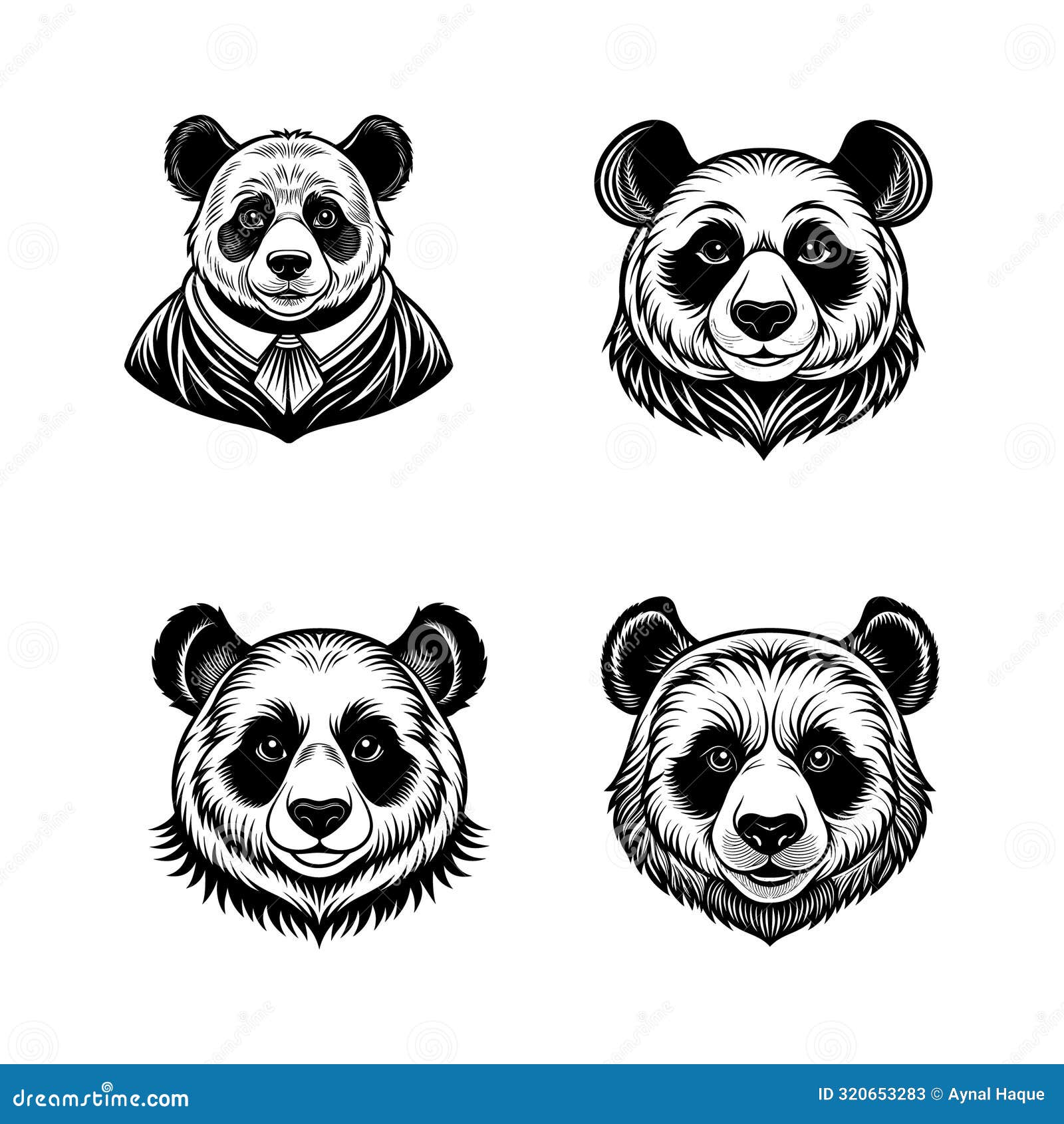 Panda Head Vector Illustration Stock Vector - Illustration of bear ...