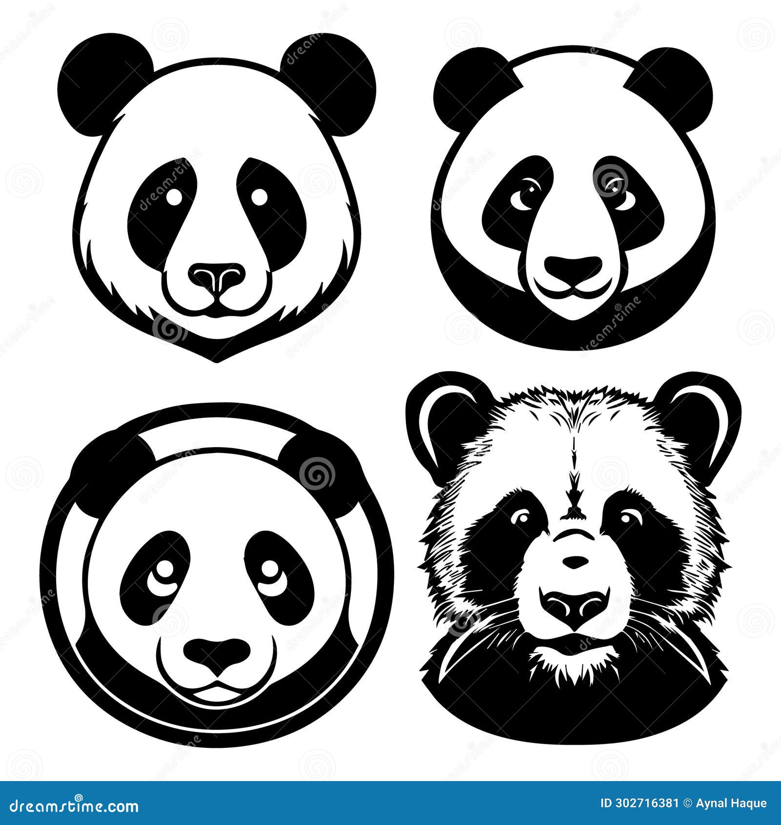 Panda Head Vector Illustration Stock Vector - Illustration of wildlife ...