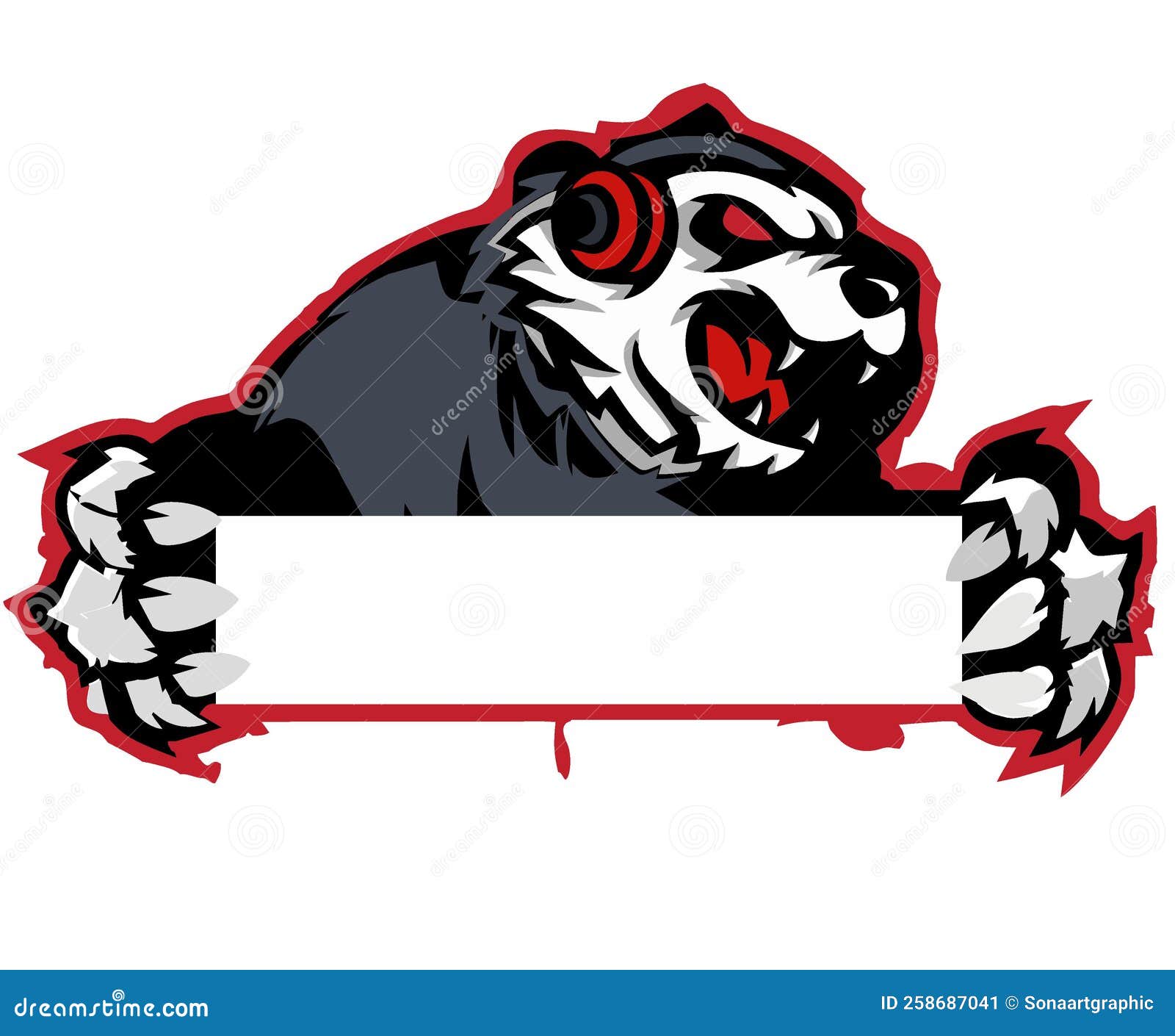 Panda with Headphone Design, Printable and Editable Vector Eps File ...