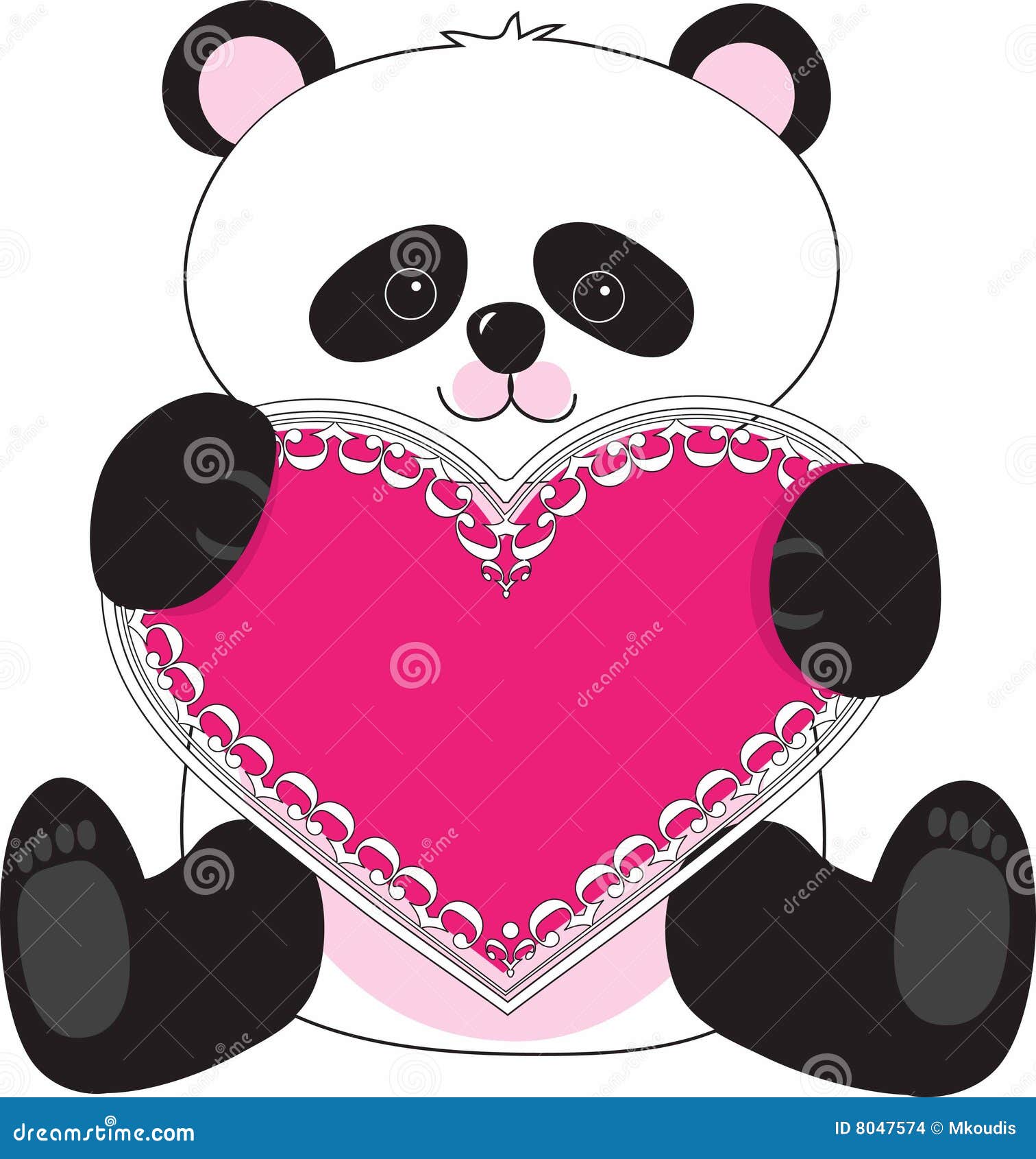 Panda Heart stock vector. Illustration of asian, bear - 8047574