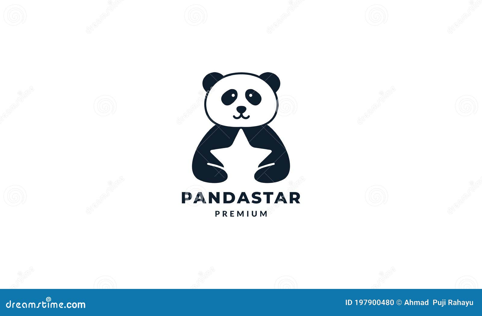 Panda Hold Star Cute Cartoon Logo Icon Vector Illustration Stock Vector ...
