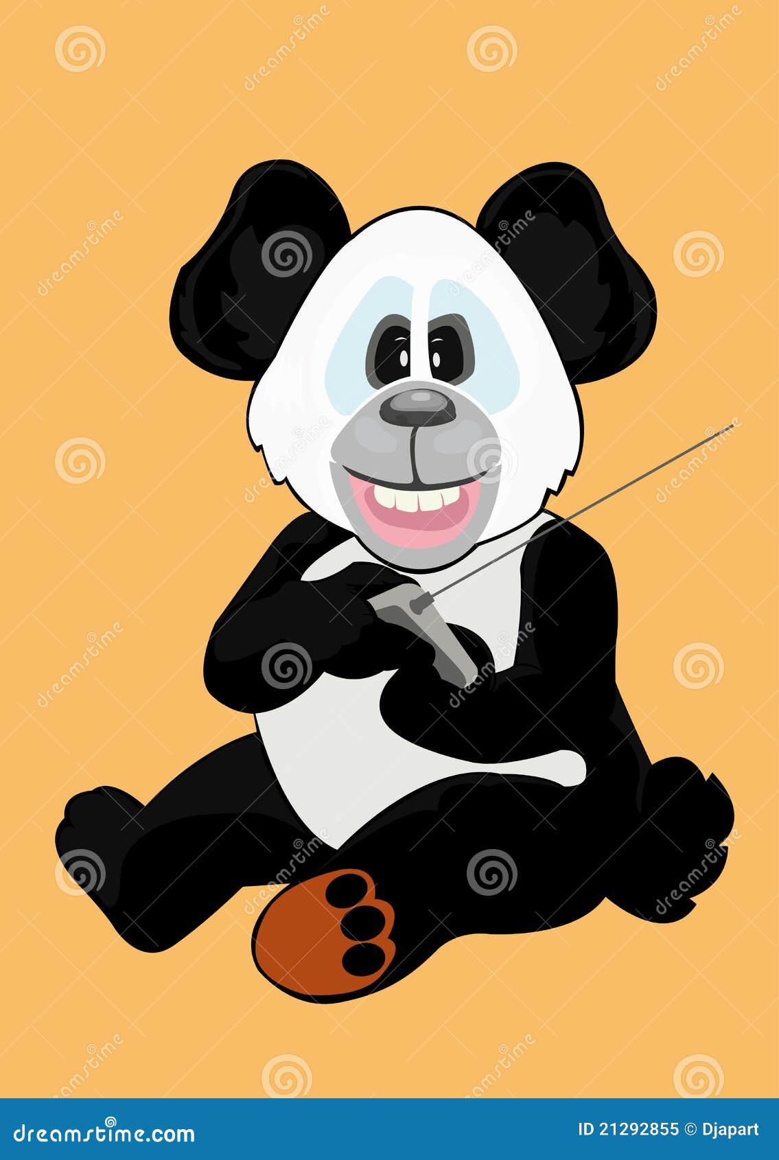 Panda Holding Remote Control Stock Vector - Illustration of drawing ...