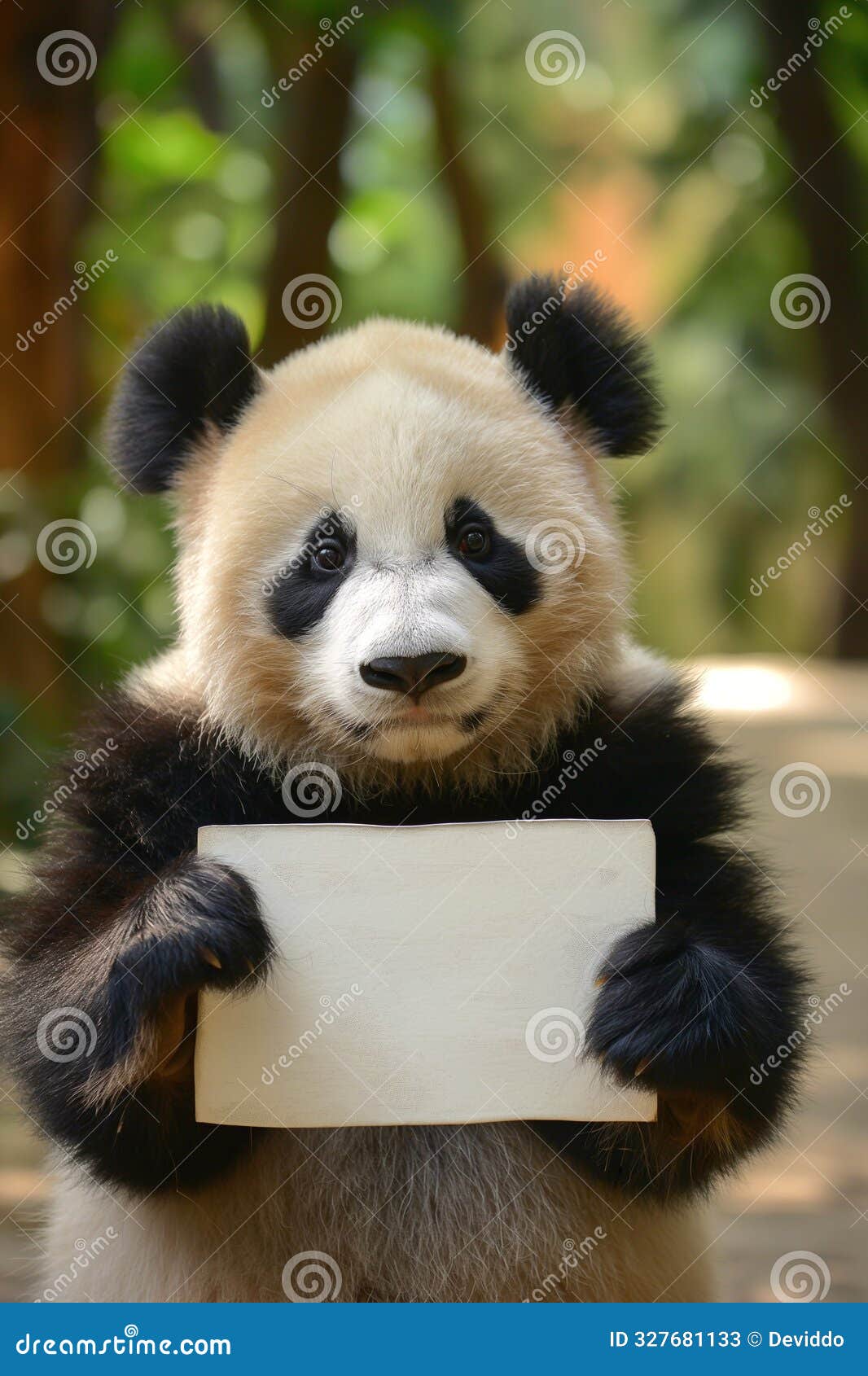 Panda with a sign stock illustration. Illustration of lovely - 327681133