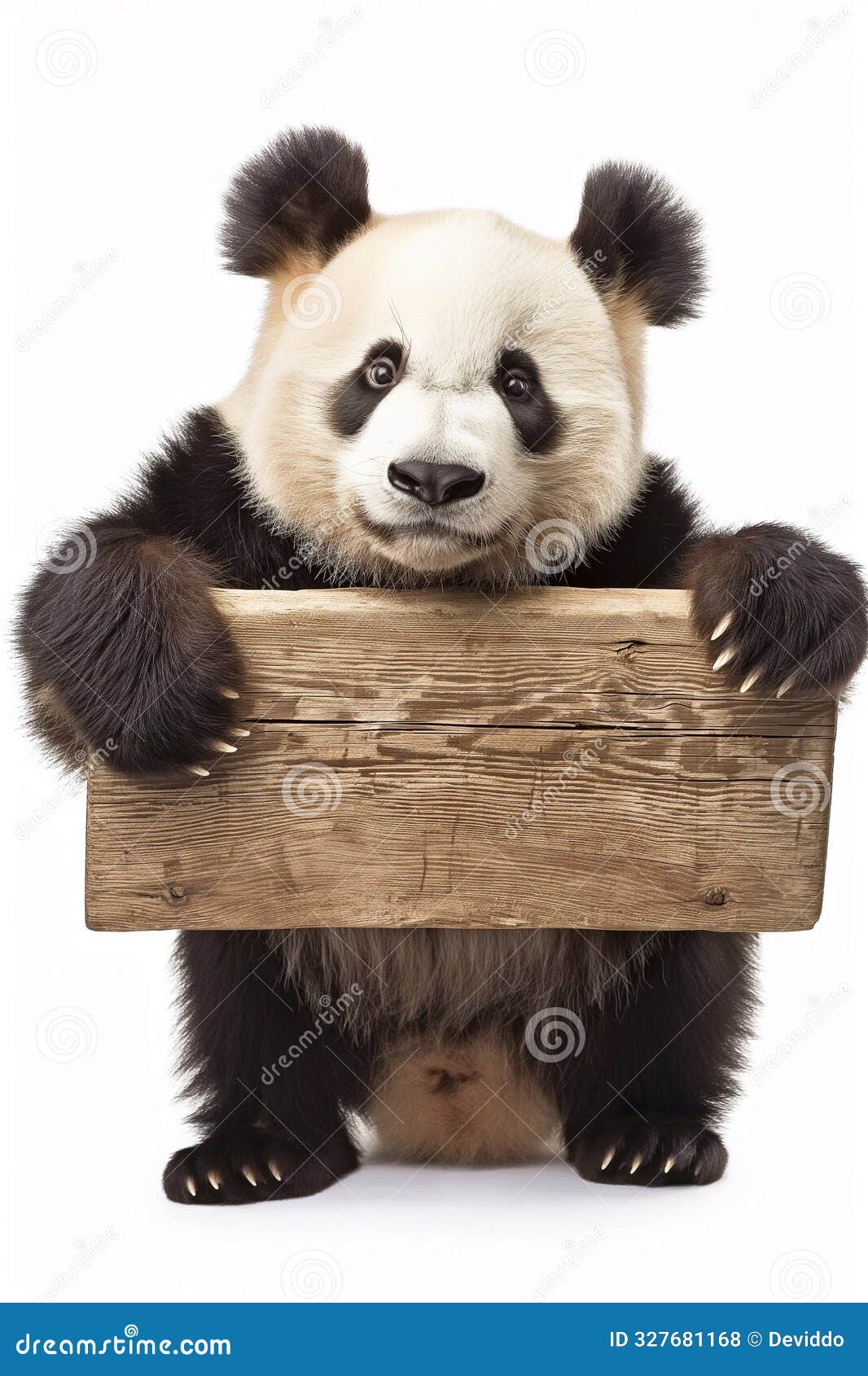 Panda with a sign stock illustration. Illustration of black - 327681168