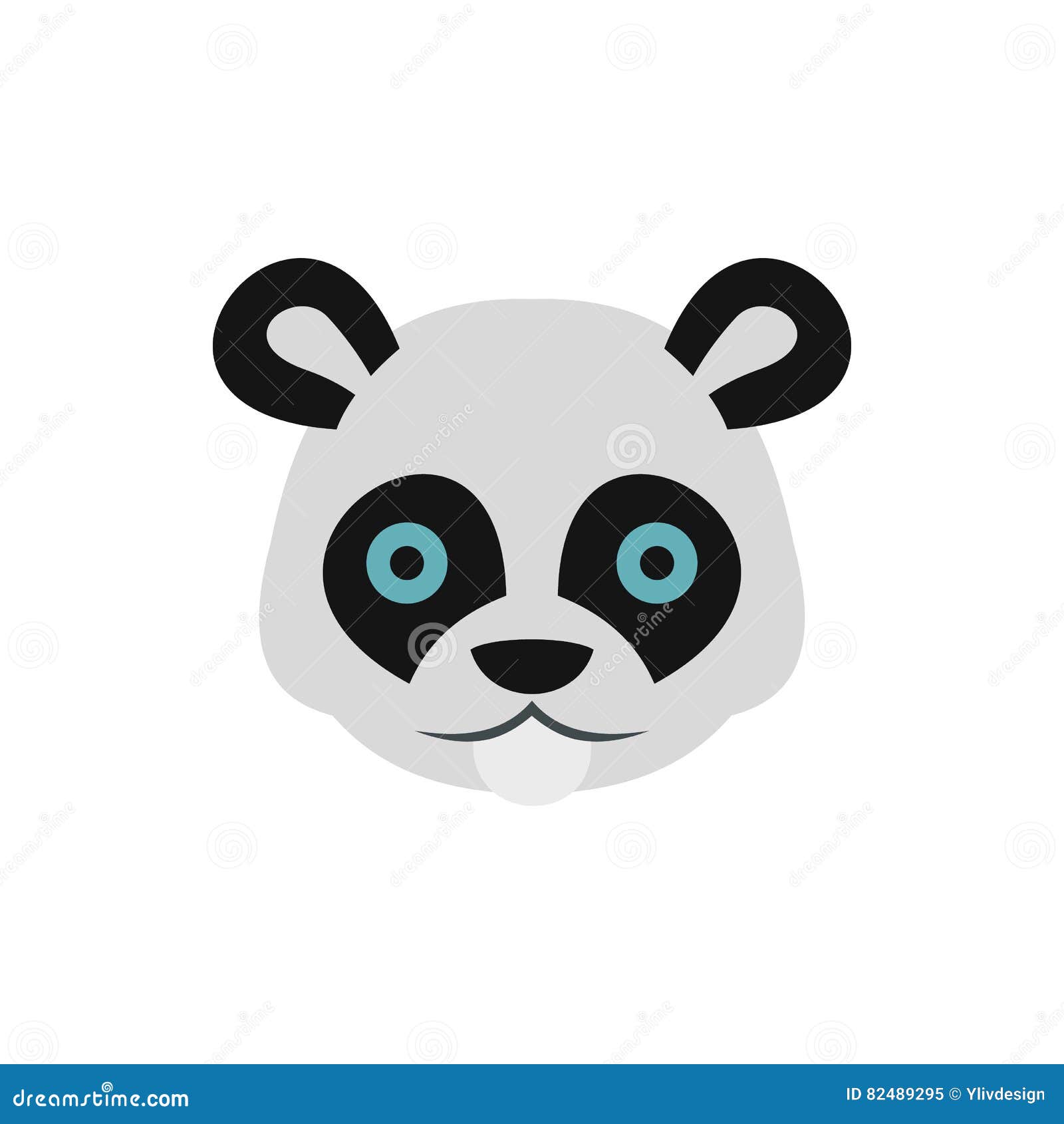 Panda icon, flat style stock vector. Illustration of asia - 82489295