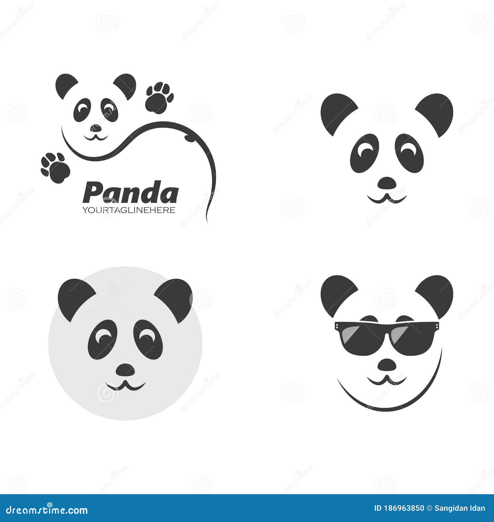 Panda Icon Logo Vector Illustration Stock Vector - Illustration of ...