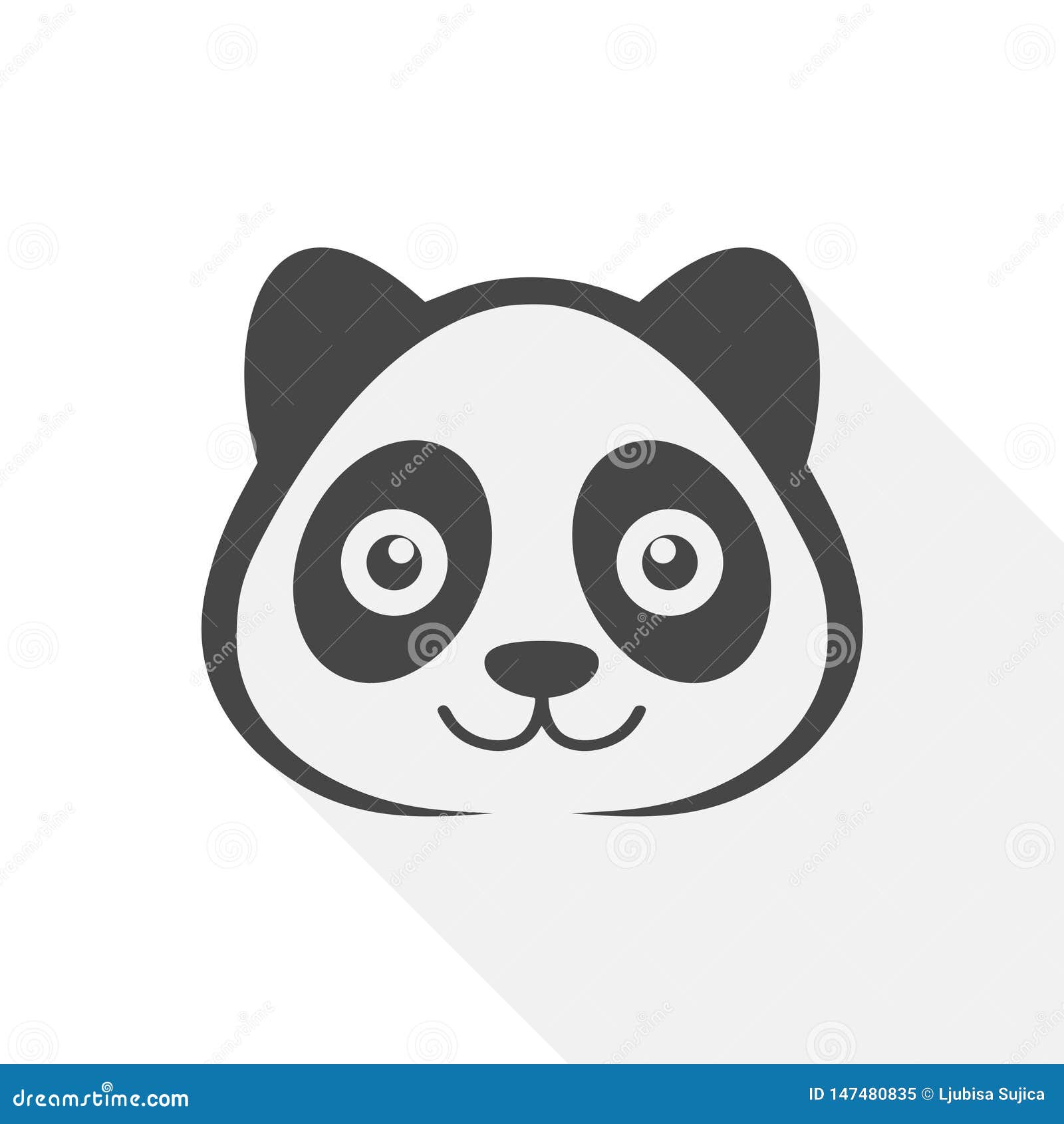 Panda Icon with Long Shadow - Vector Illustration Stock Vector ...