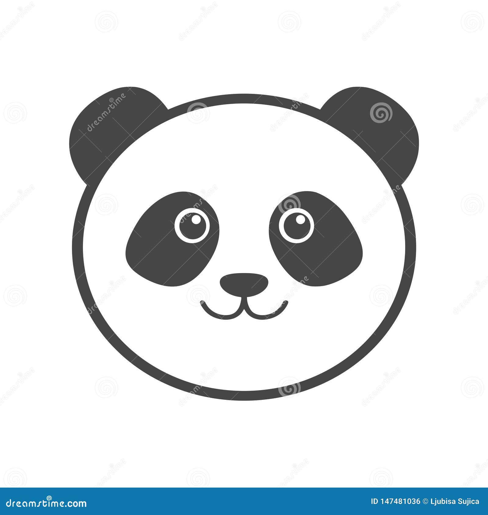Panda Icon with Long Shadow - Vector Illustration Stock Vector ...