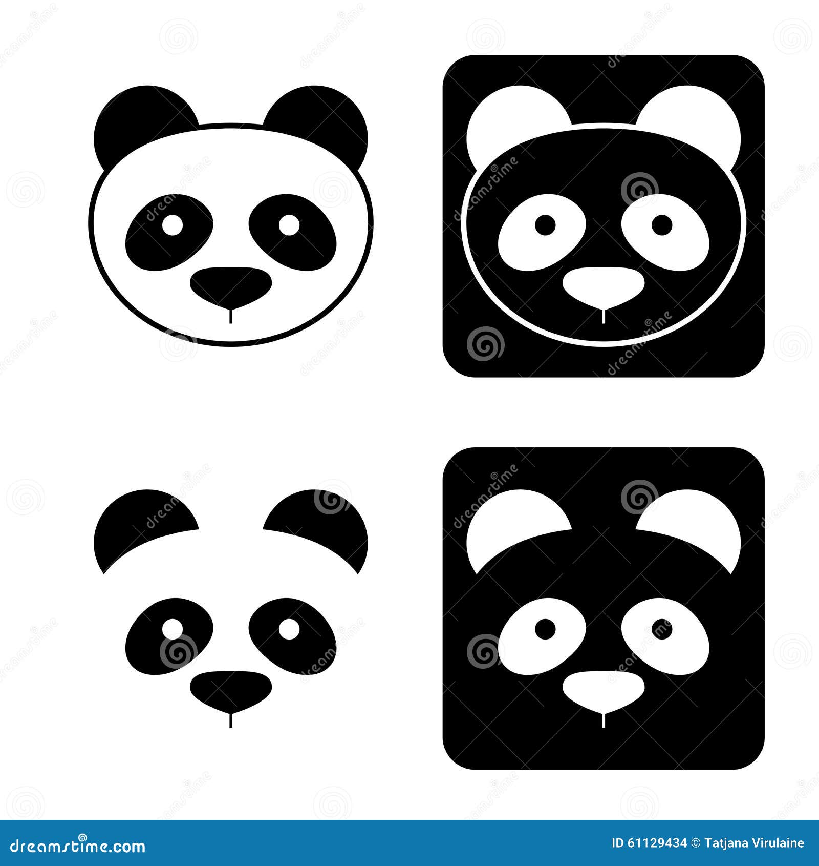 Panda icons. stock illustration. Illustration of beautiful - 61129434