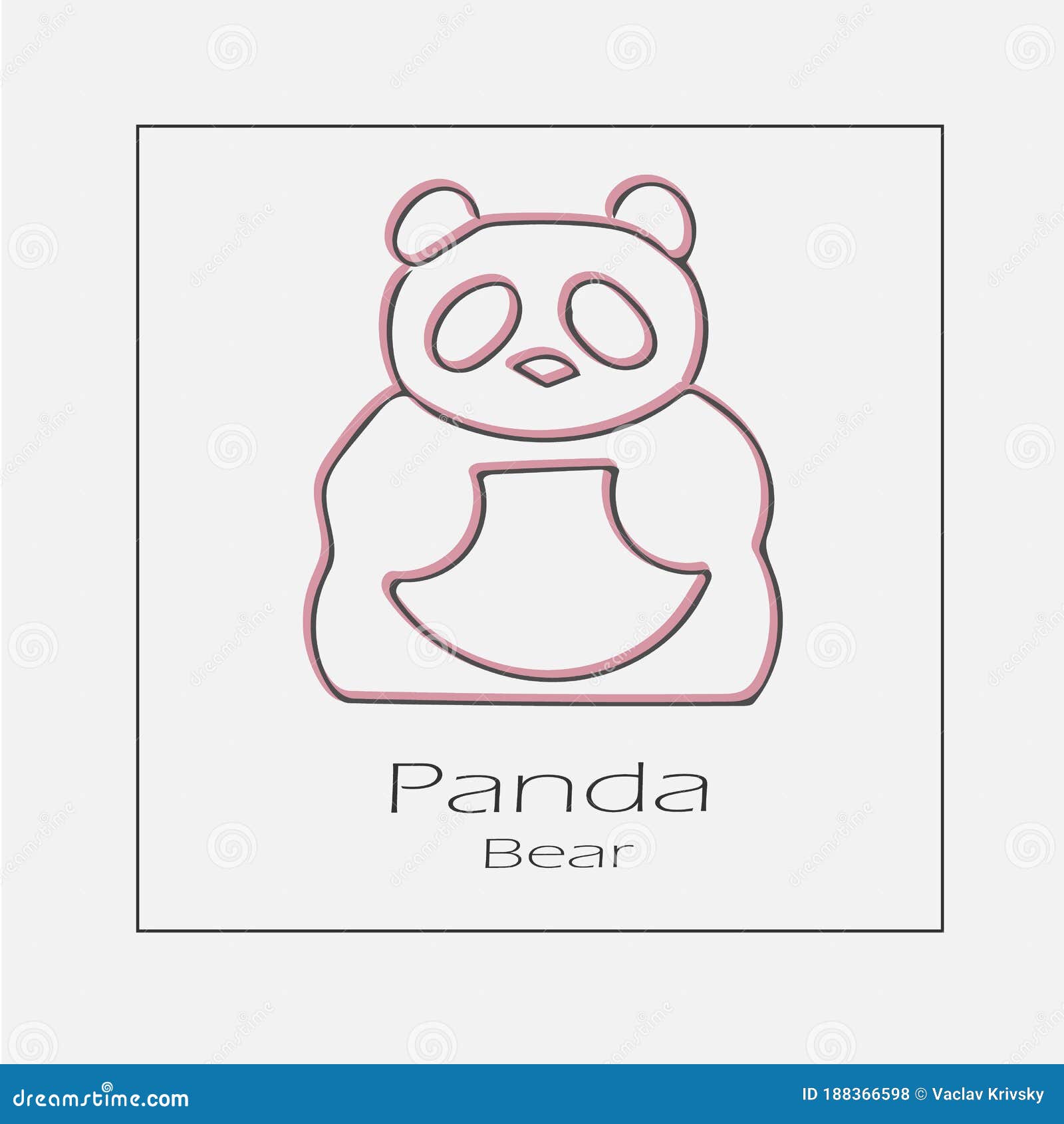 Panda Illustration. China Symbol Hand Drawn Flat Vector Icon Stock ...