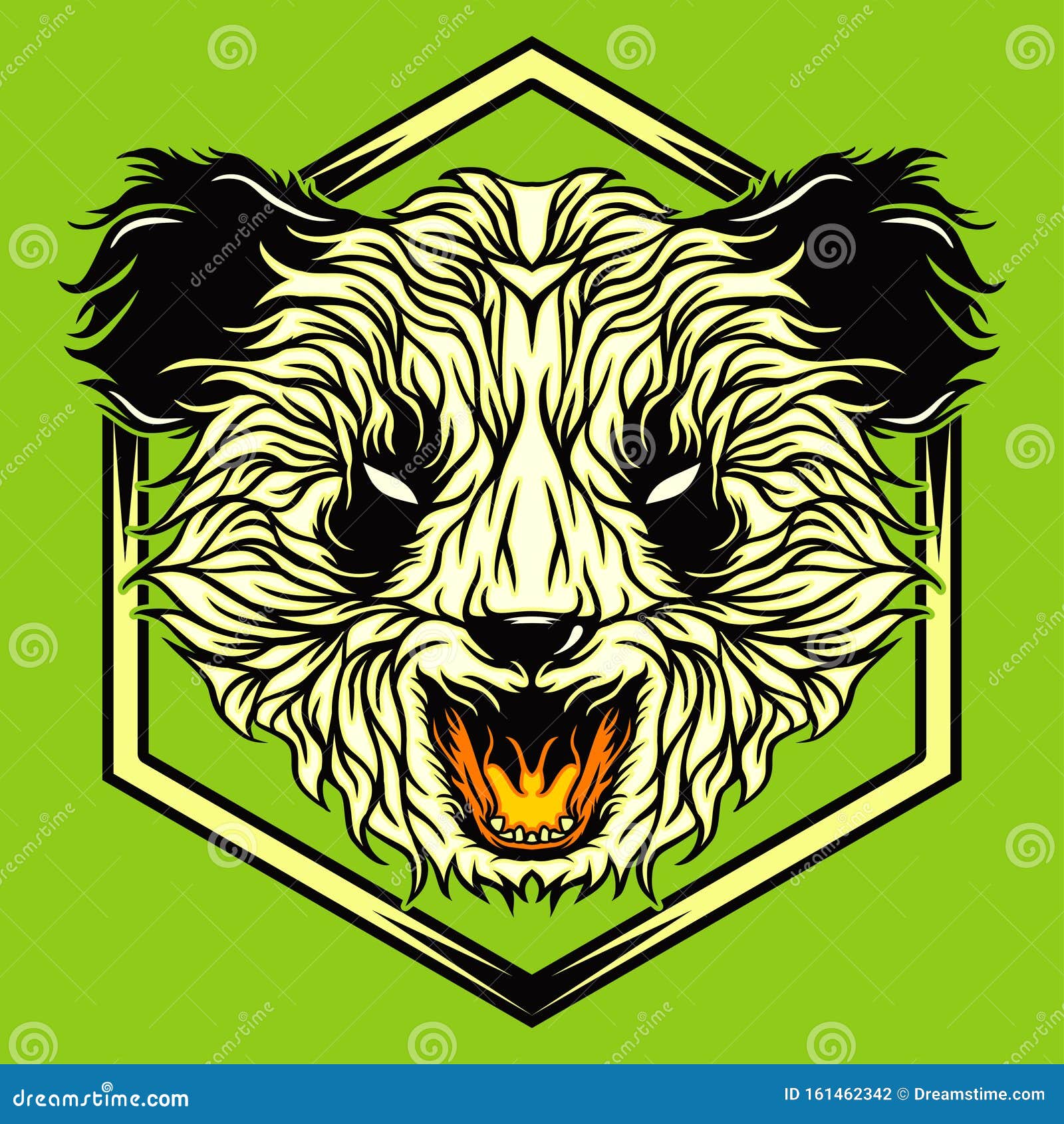 Mad Panda Face stock illustration. Illustration of animals - 161462342