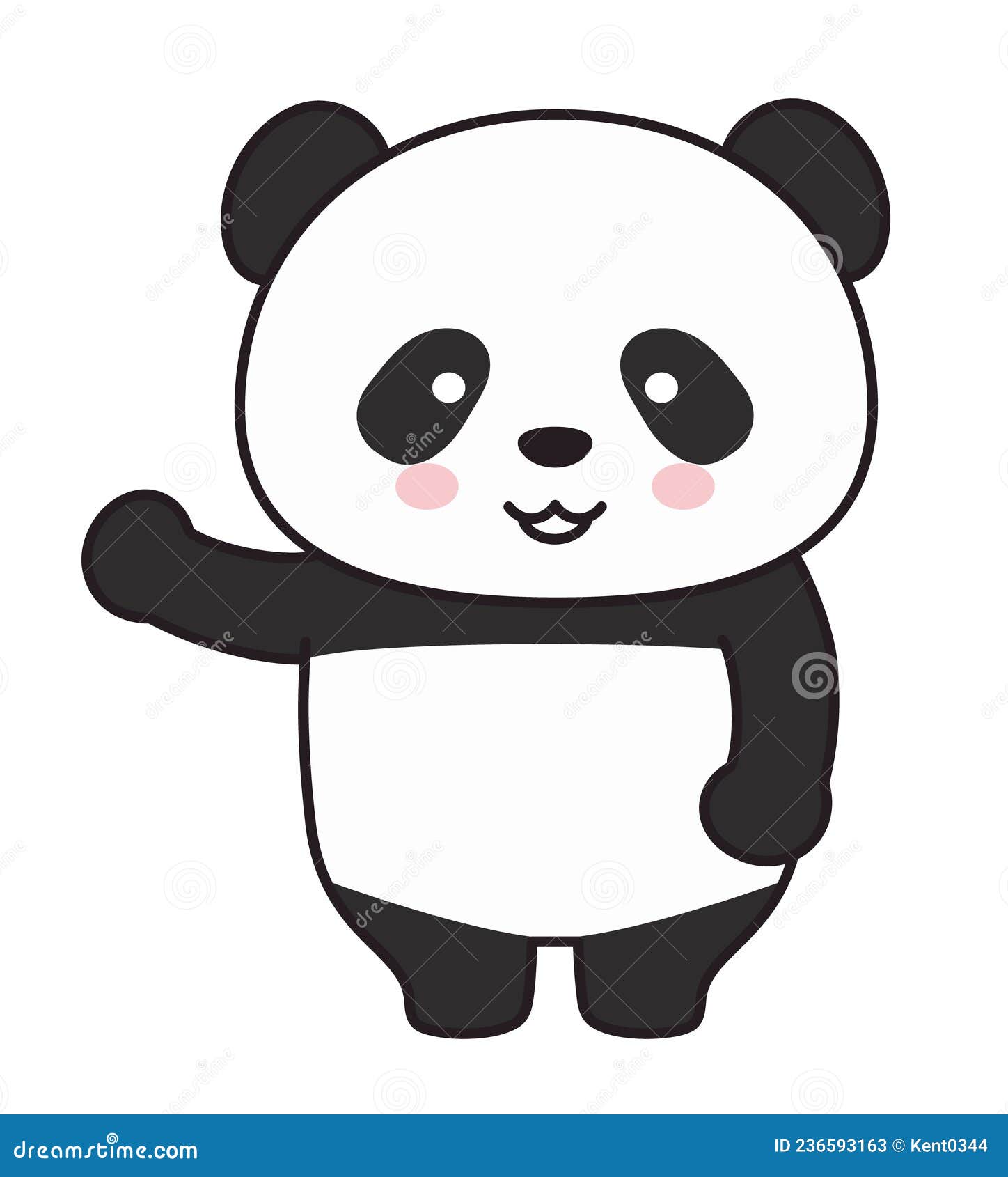 Panda Introduces Something. Stock Vector - Illustration of mammal, clip ...