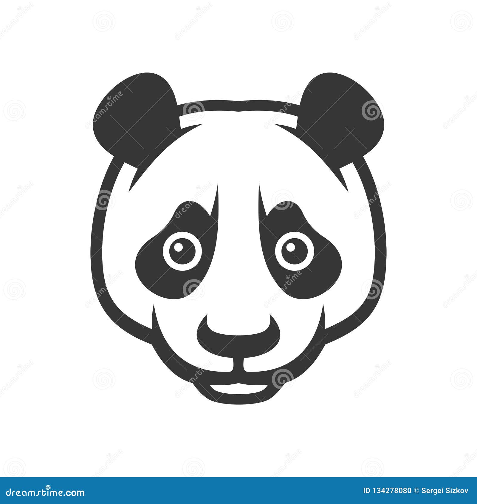 Panda Logo Icon on White Background. Vector Stock Vector - Illustration ...