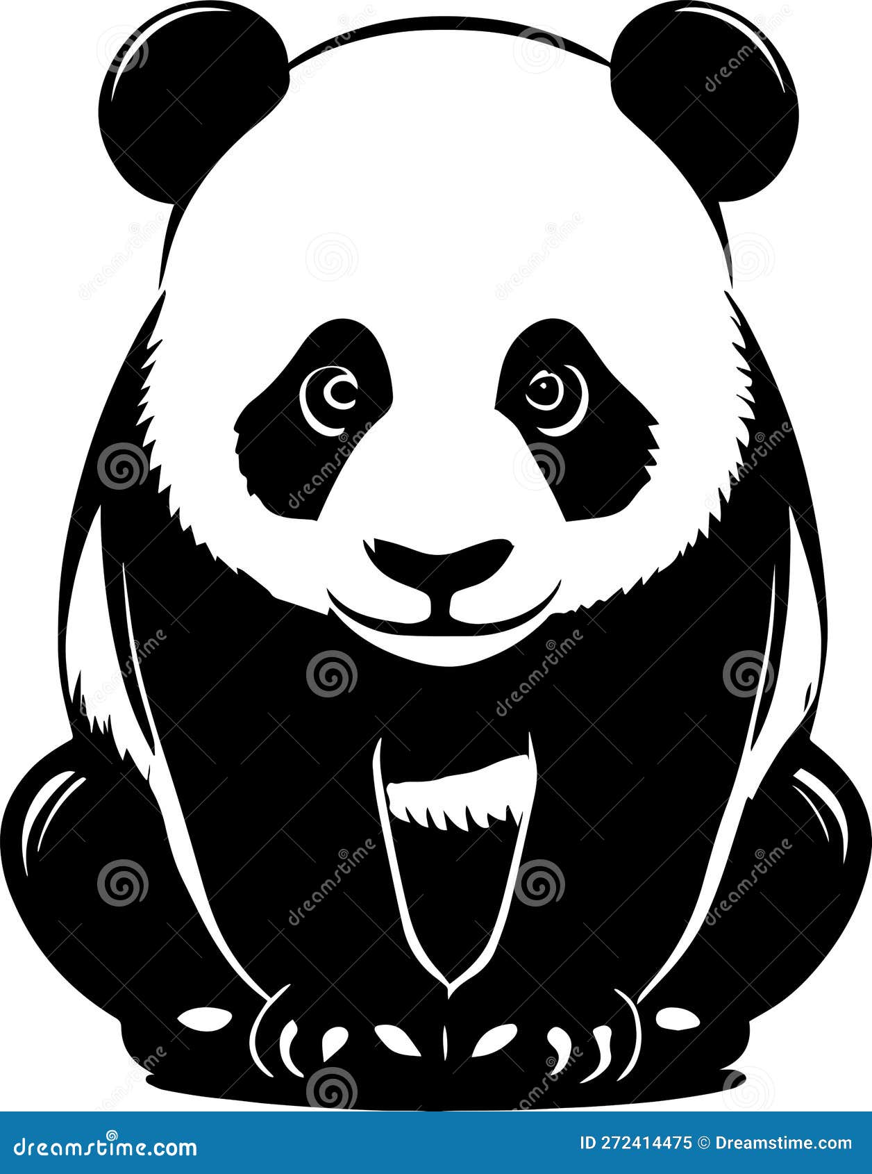 Panda Logo Monochrome Design Style Stock Vector - Illustration of ...