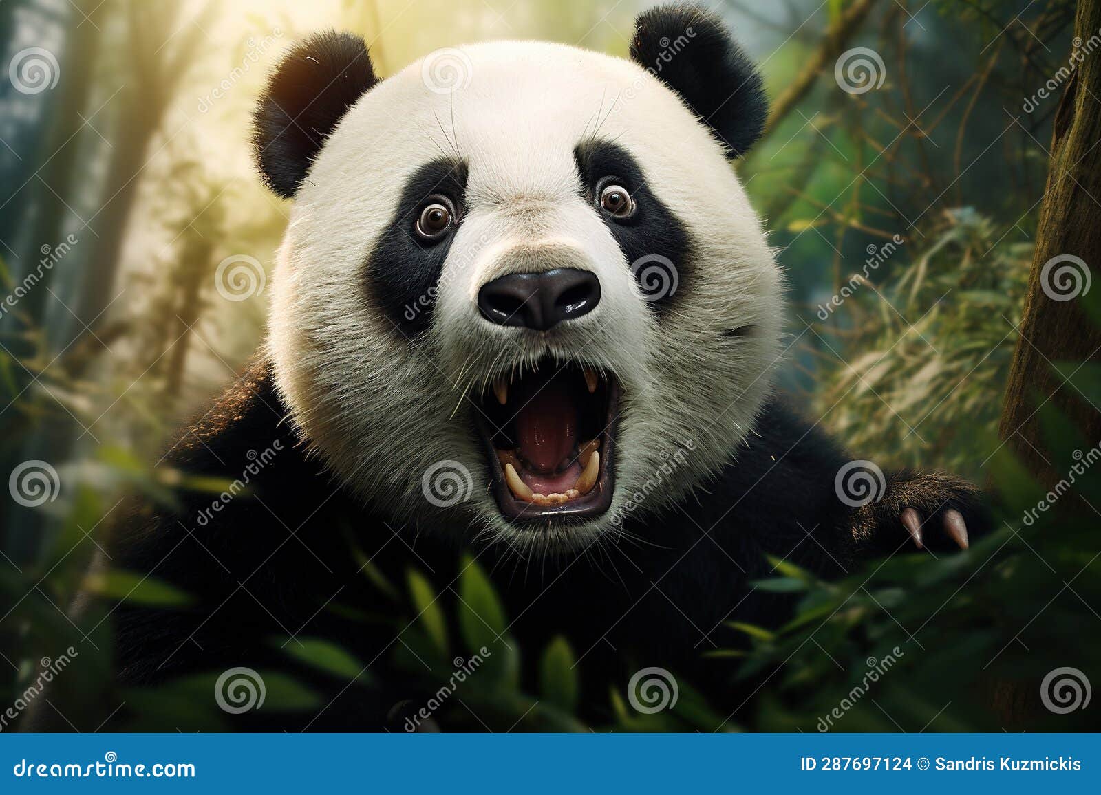 Panda Looking Very Surprised Stock Illustration - Illustration of ...