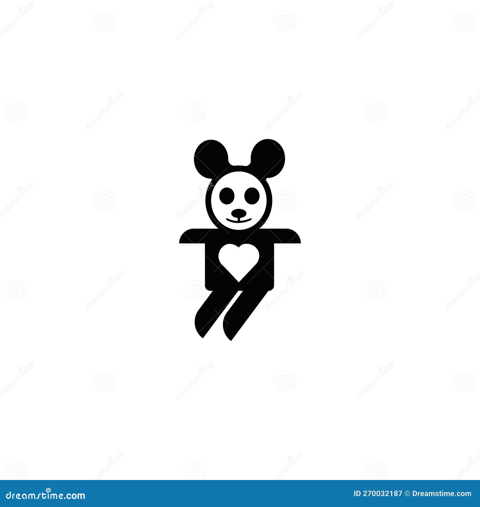 Panda Love Logo Vector Icon Illustration Stock Vector - Illustration of ...