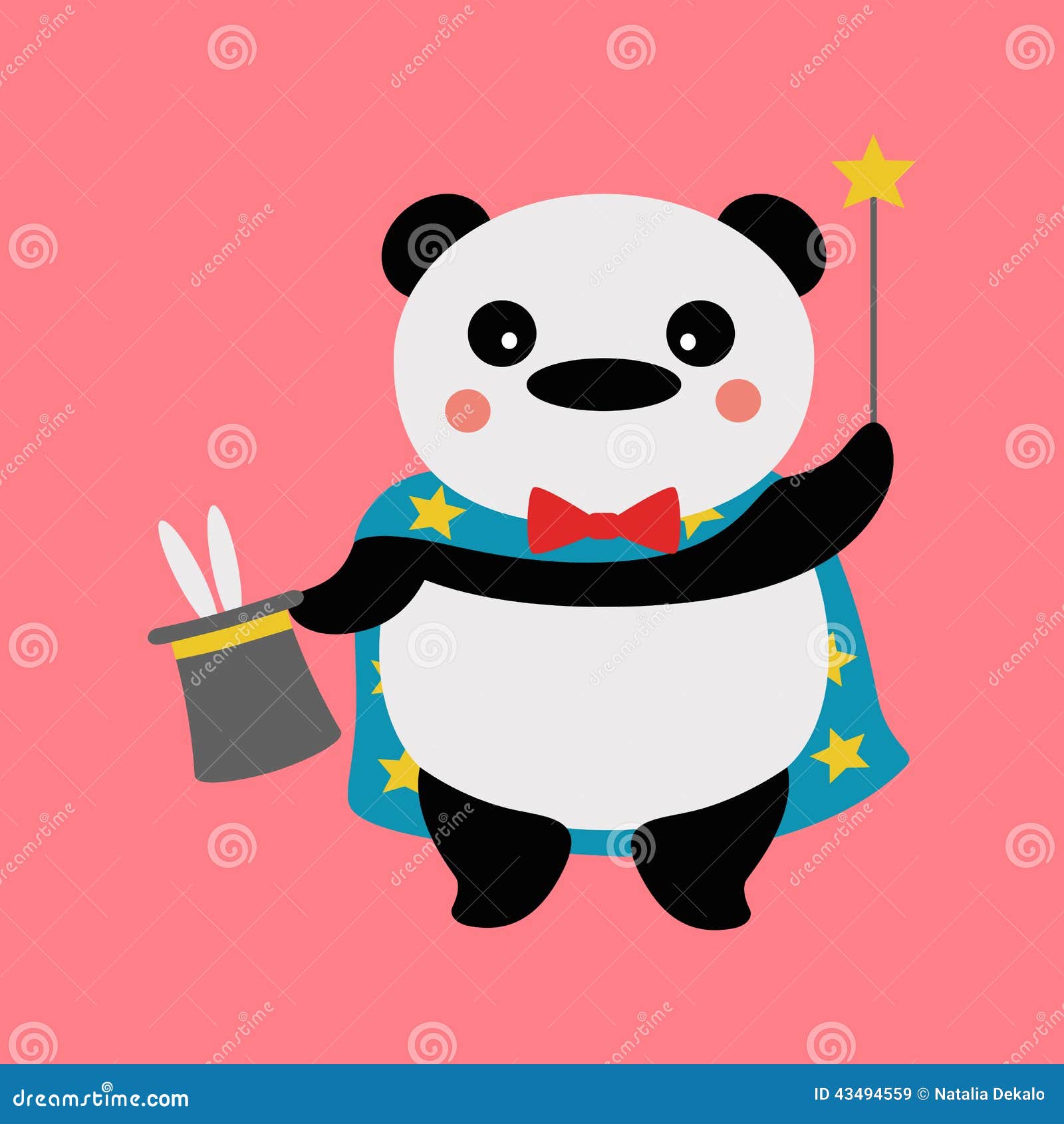Panda magician stock vector. Illustration of carnival - 43494559