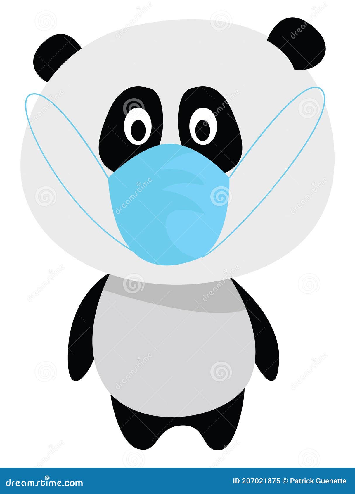 Panda with Mask, Illustration, Vector Stock Vector - Illustration of ...