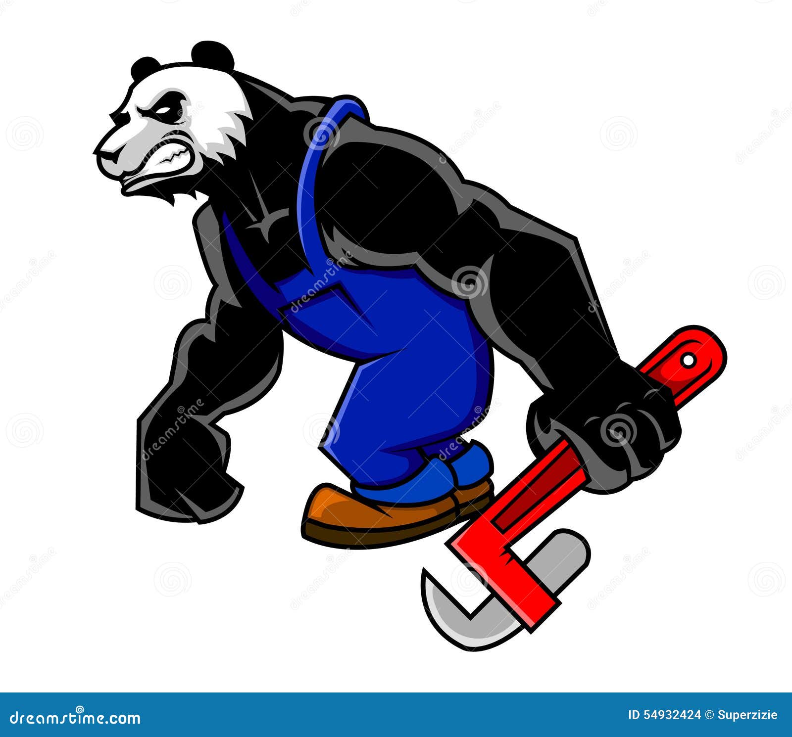 Panda Mechanic stock vector. Illustration of professional - 54932424