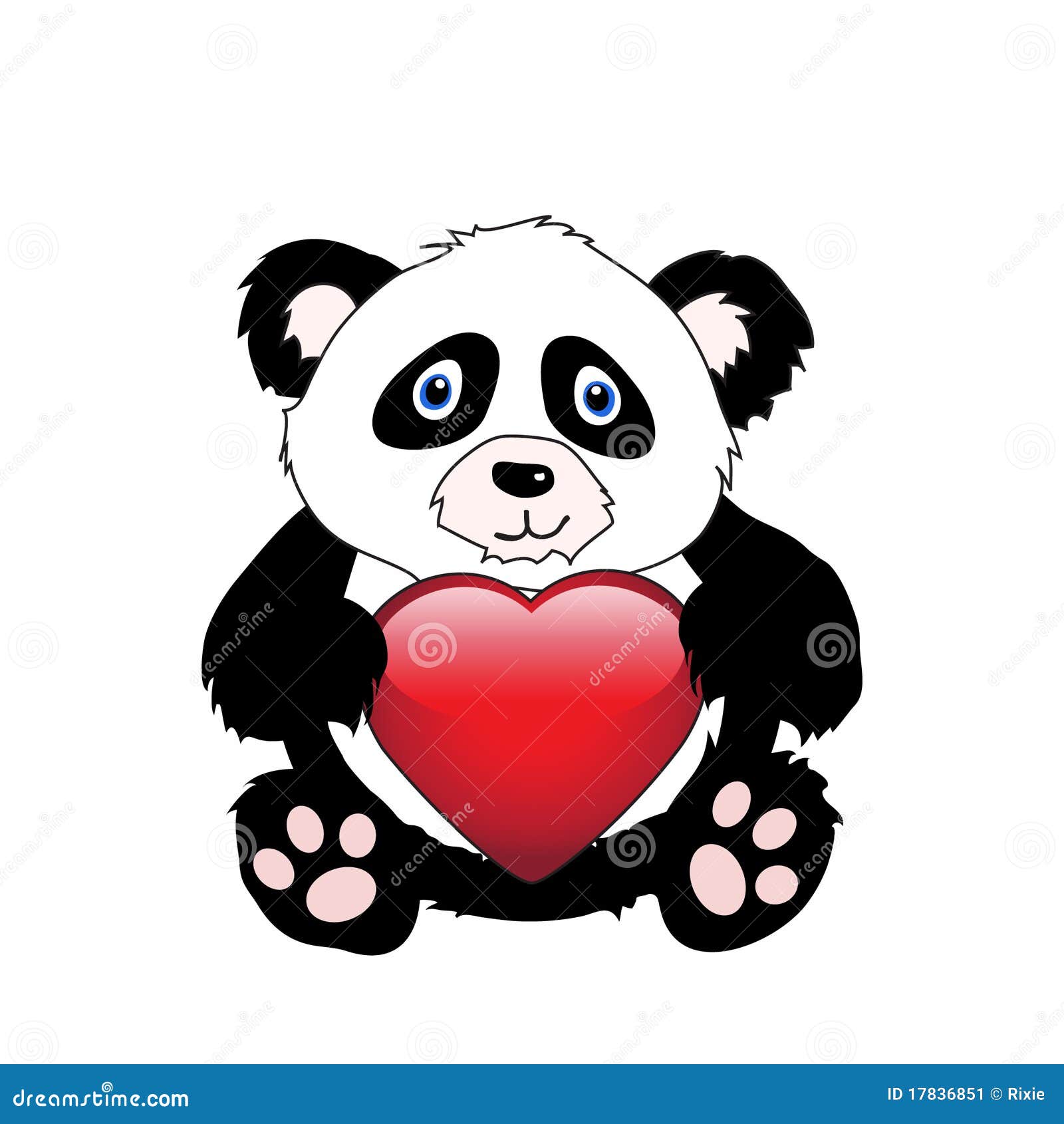 Panda met hart vector illustratie. Illustration of zoogdier - 17836851