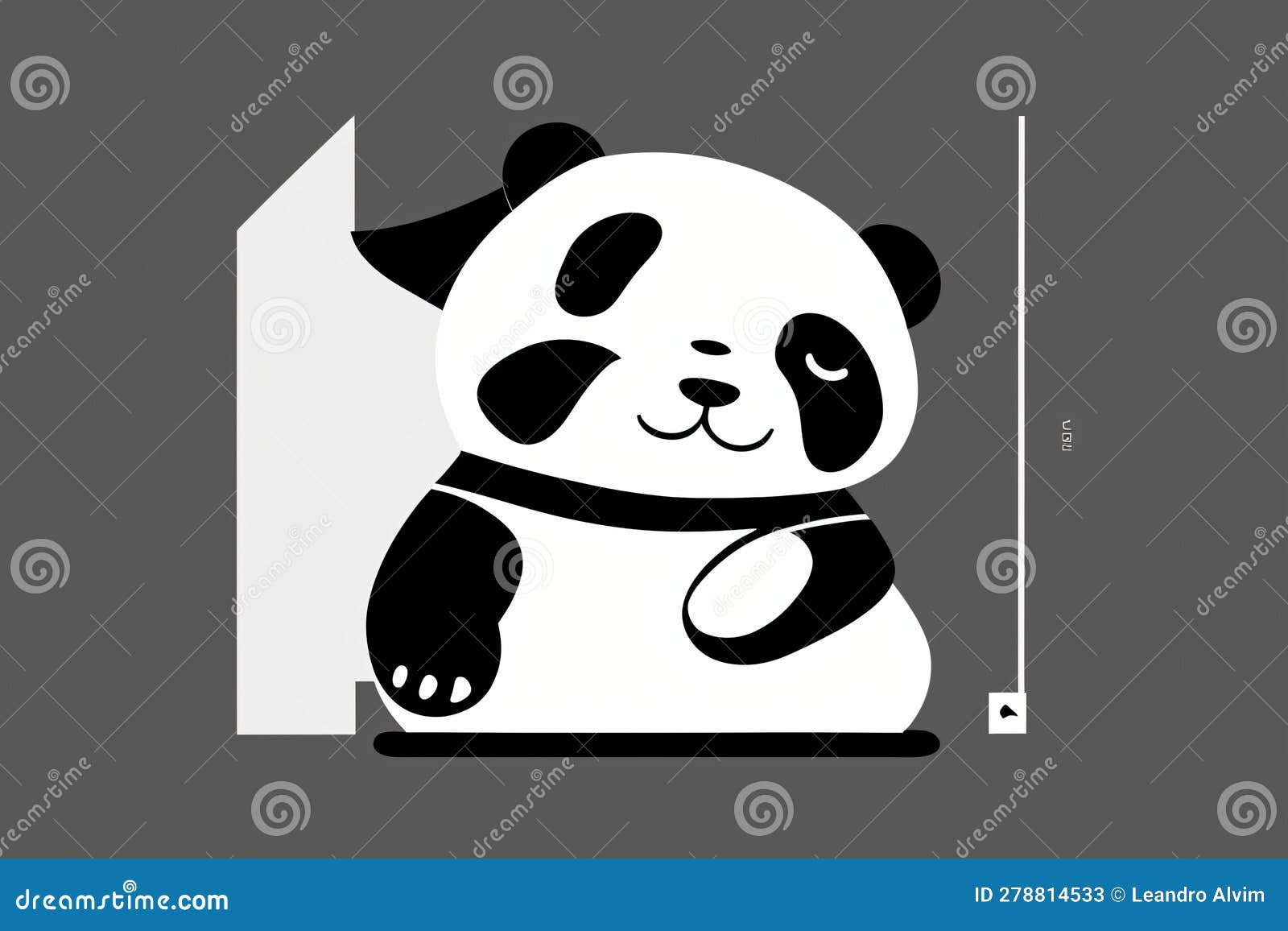 Panda Minimalistic Flat Design Illustration for Wallpaper Postcard or ...