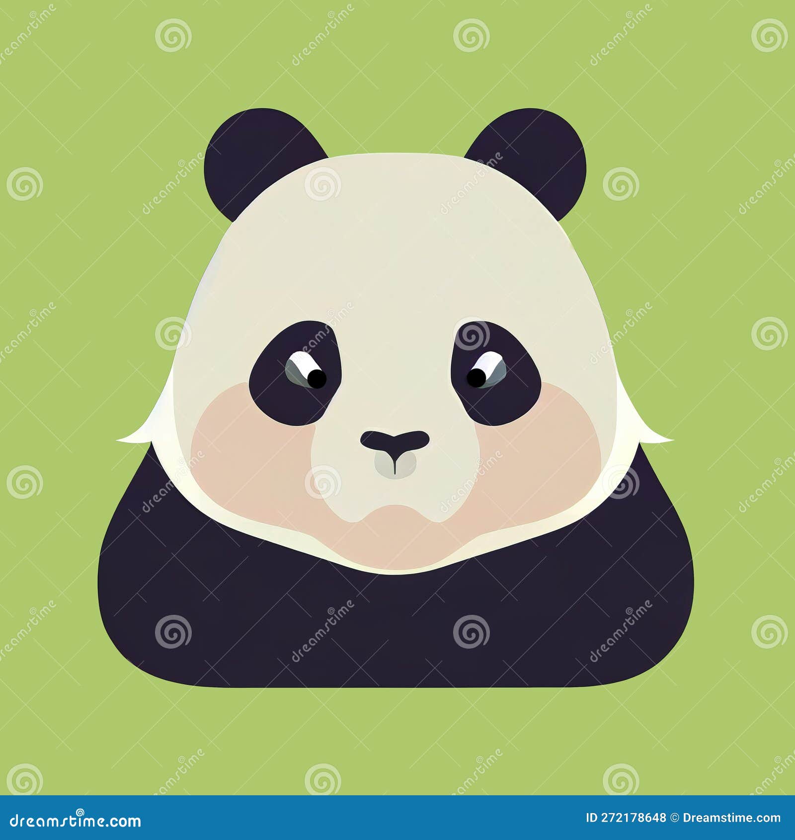 Panda Muzzle Flat Illustration. Simple Panda Icon. Panda Bear Sticker ...
