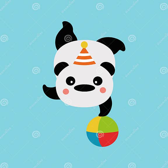 Panda na bola ilustração do vetor. Ilustração de executor - 43494535