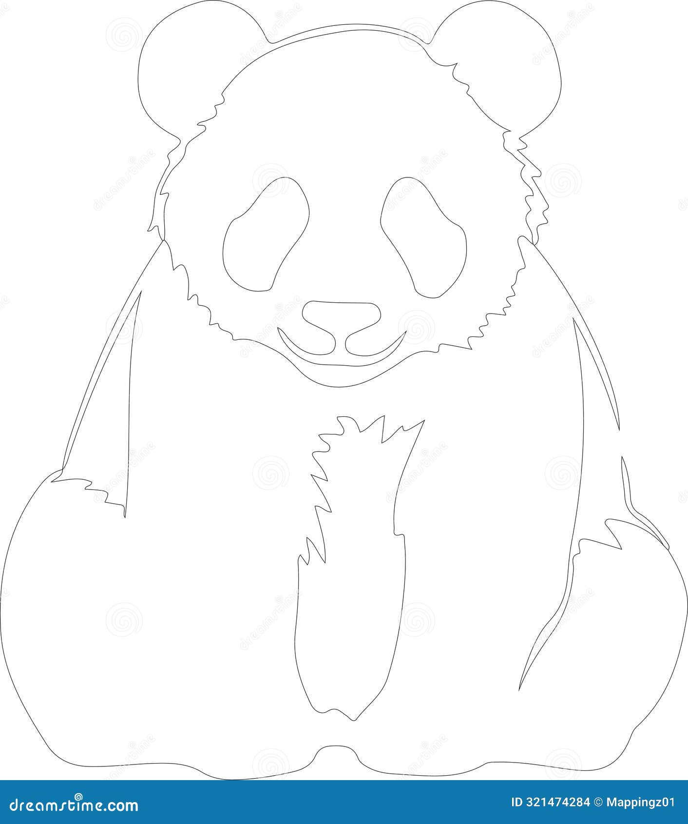 Panda Outline Silhouette Generative Ai Stock Vector - Illustration of ...