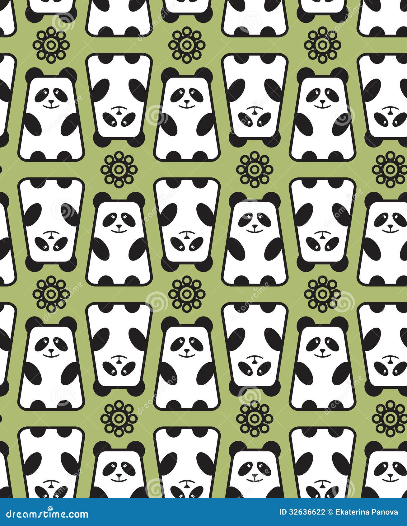 Panda pattern. stock vector. Illustration of shape, manga - 32636622