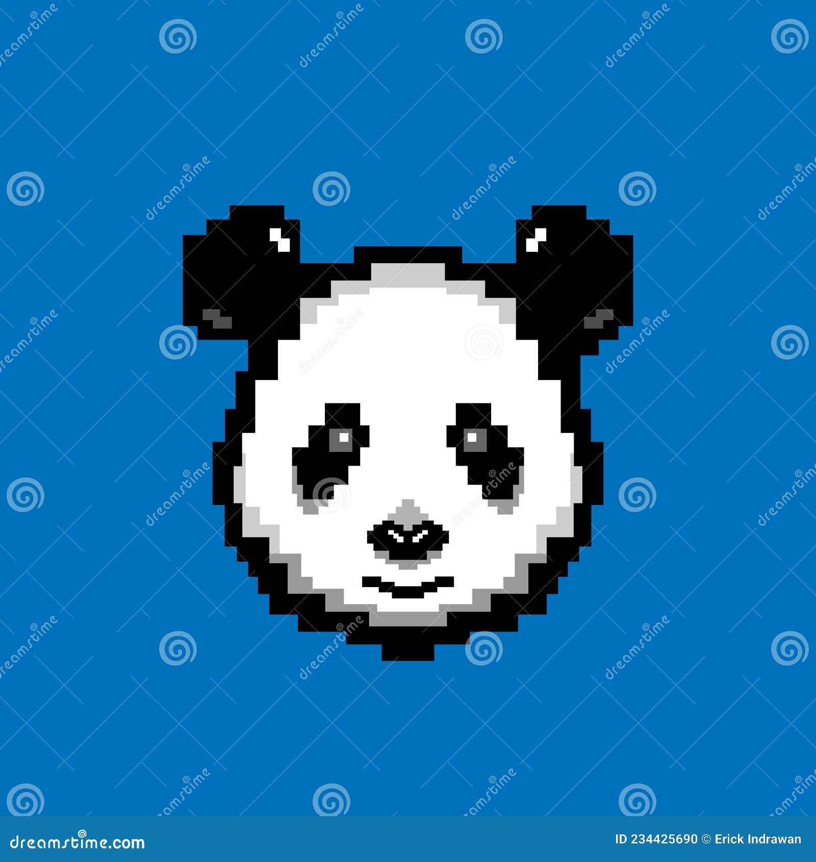Panda pixel stock vector. Illustration of head, blue - 234425690