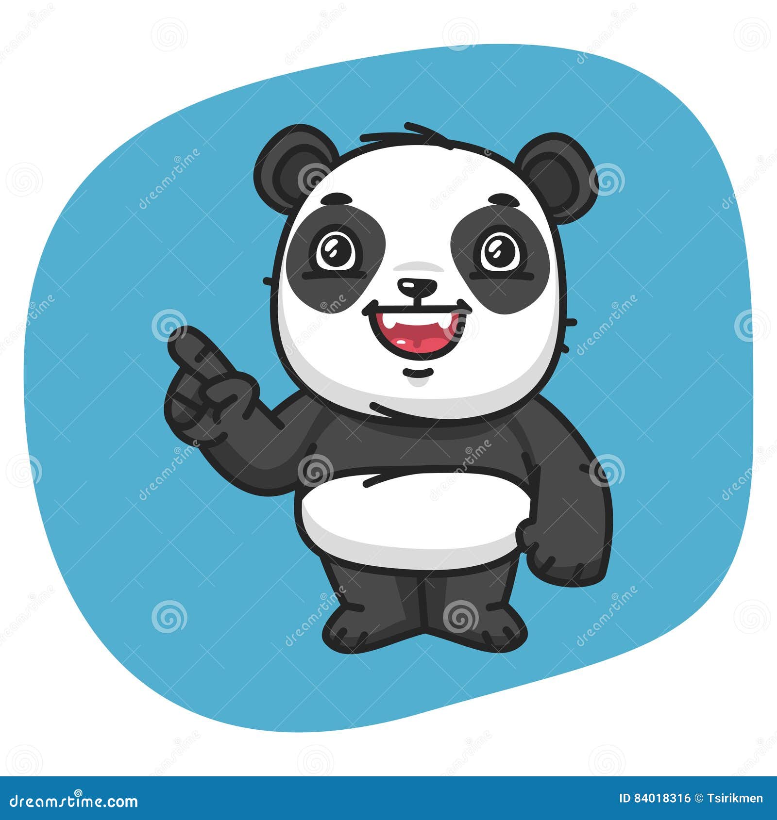 Panda Points Finger stock vector. Illustration of bamboo - 84018316