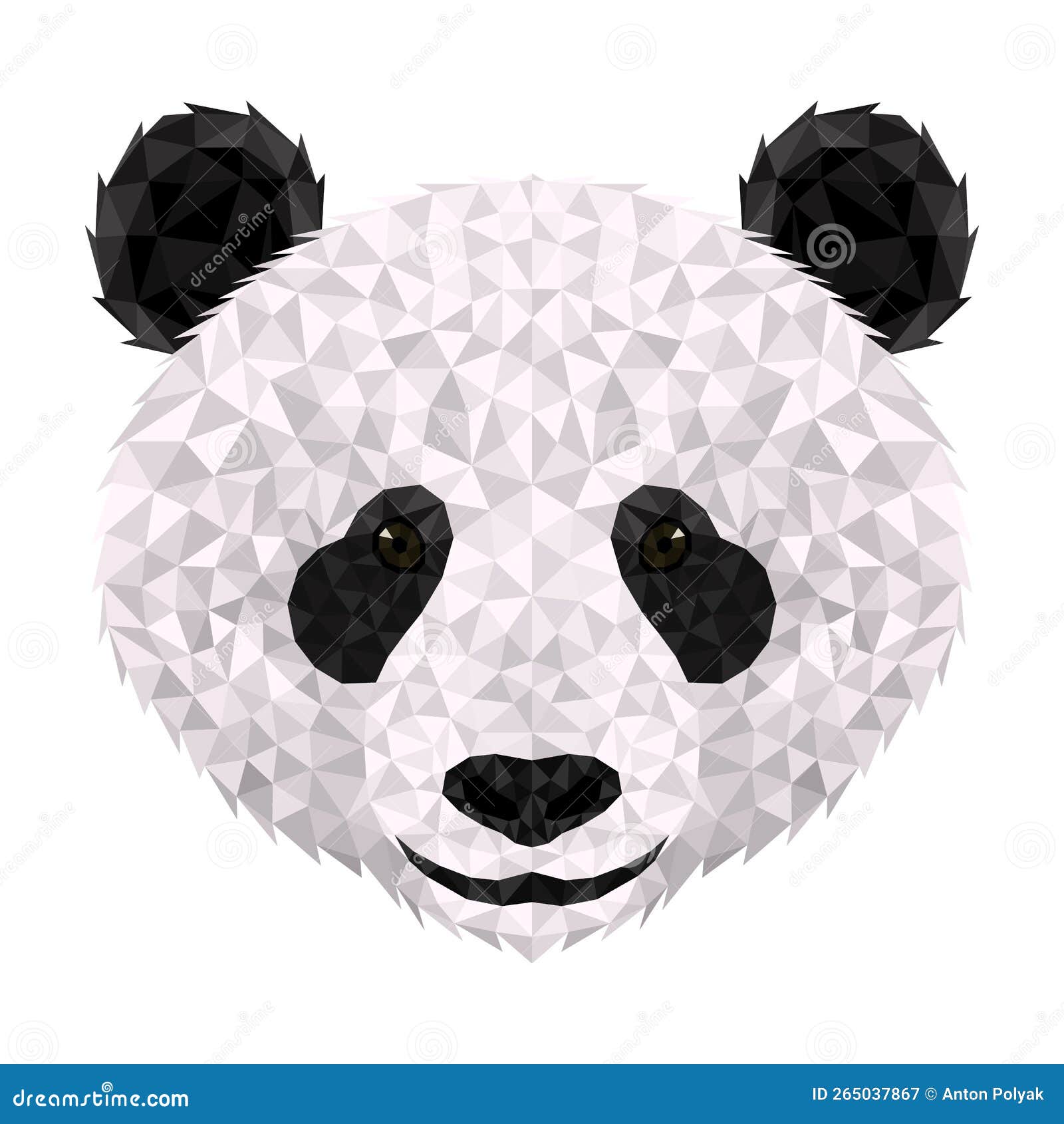 Panda Polygonal. Low Poly Panda Face Stock Vector - Illustration of ...