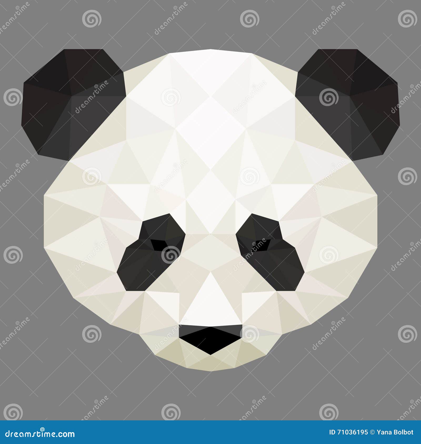 Panda in polygonal style stock vector. Illustration of mosaic - 71036195