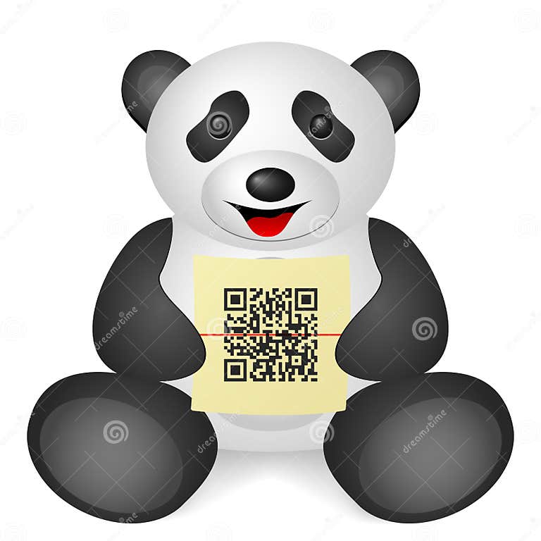 Panda QR code stock vector. Illustration of scanner - 114681639