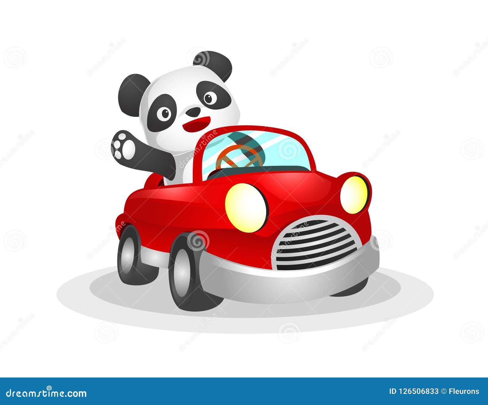 Panda que conduz o carro ilustração do vetor. Ilustração de cartoon ...