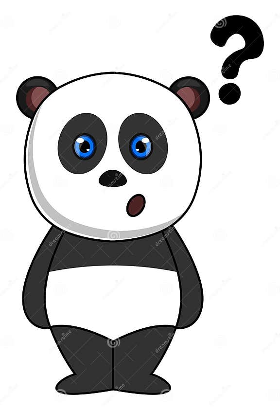 Panda with Question Marks, Illustration, Vector Stock Vector ...