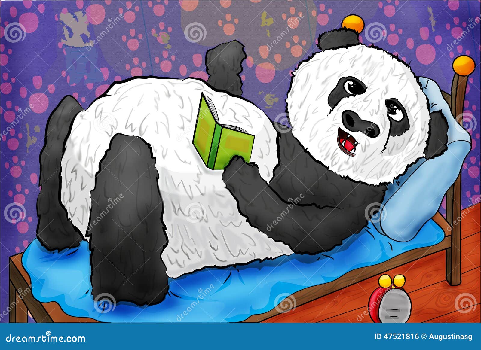 Panda reading a book stock illustration. Illustration of clip - 47521816
