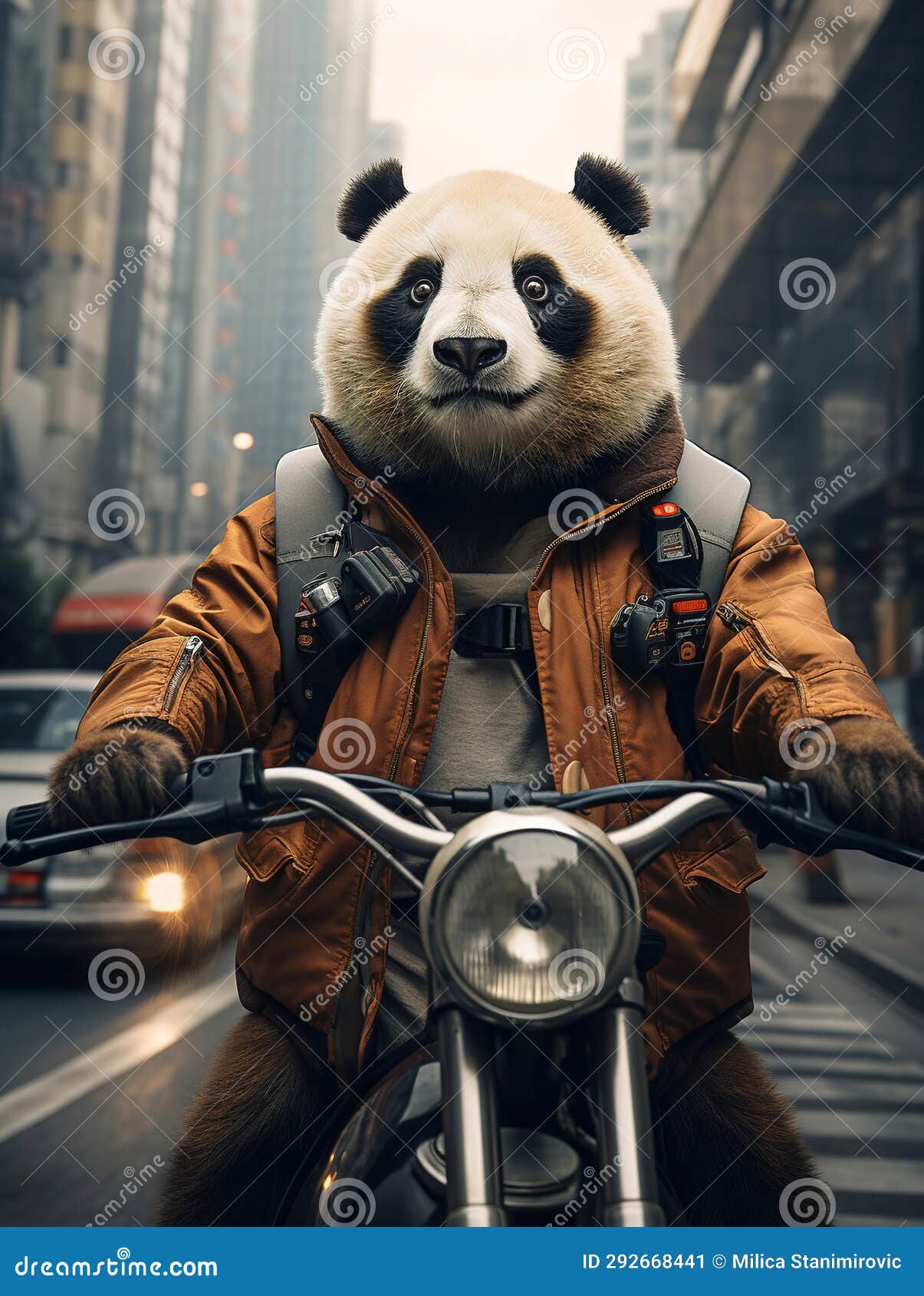Panda Rider: a Stylishly Dressed Panda Hitting the Road on a Motorcycle ...