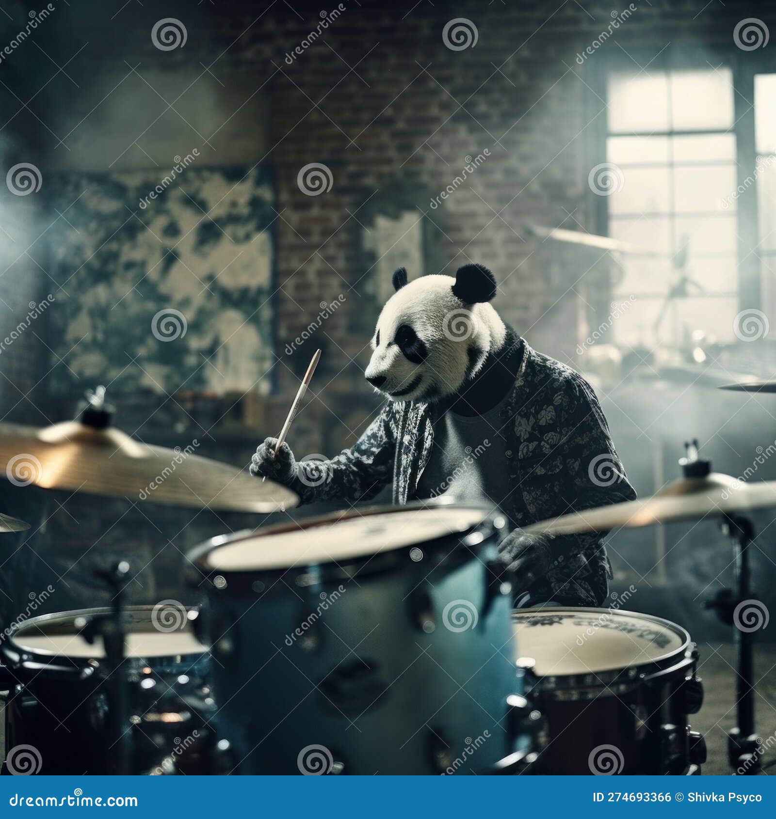 Panda Rock Band in Cool Style Photo Generative AI Stock Illustration ...