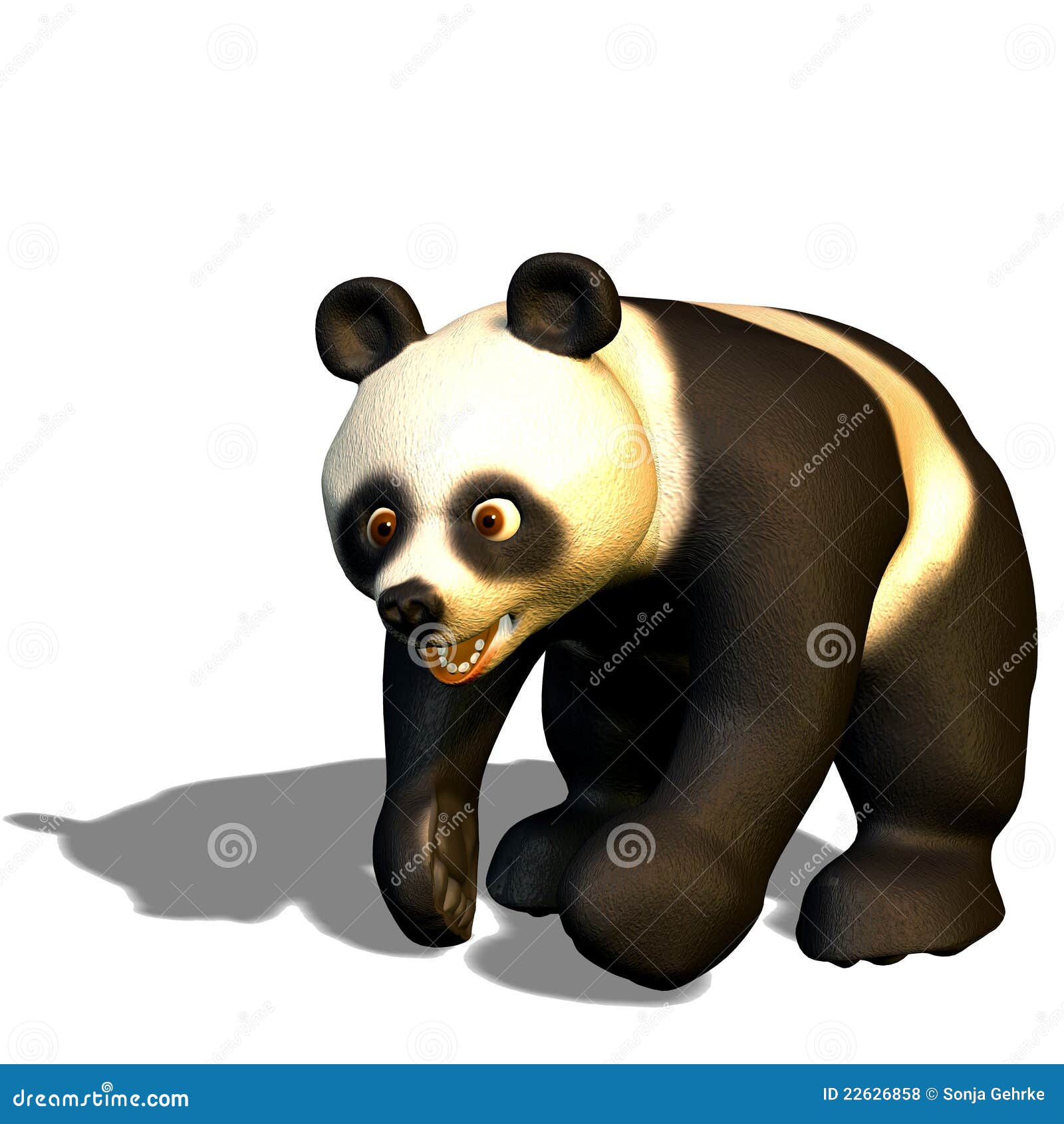 Panda at run stock illustration. Illustration of white - 22626858