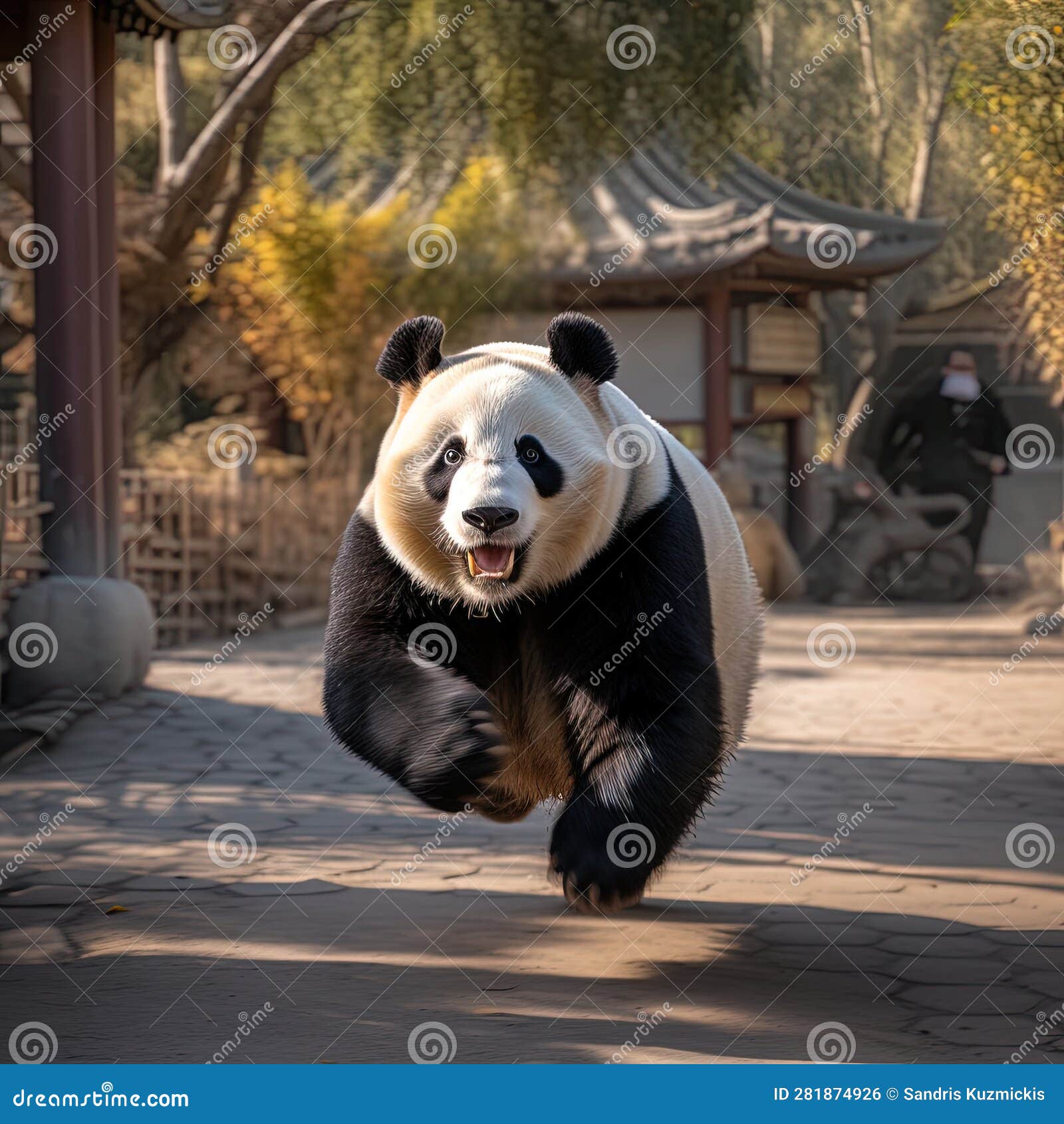 A Panda Running. Generative AI Stock Illustration - Illustration of rare, chinese: 281874926