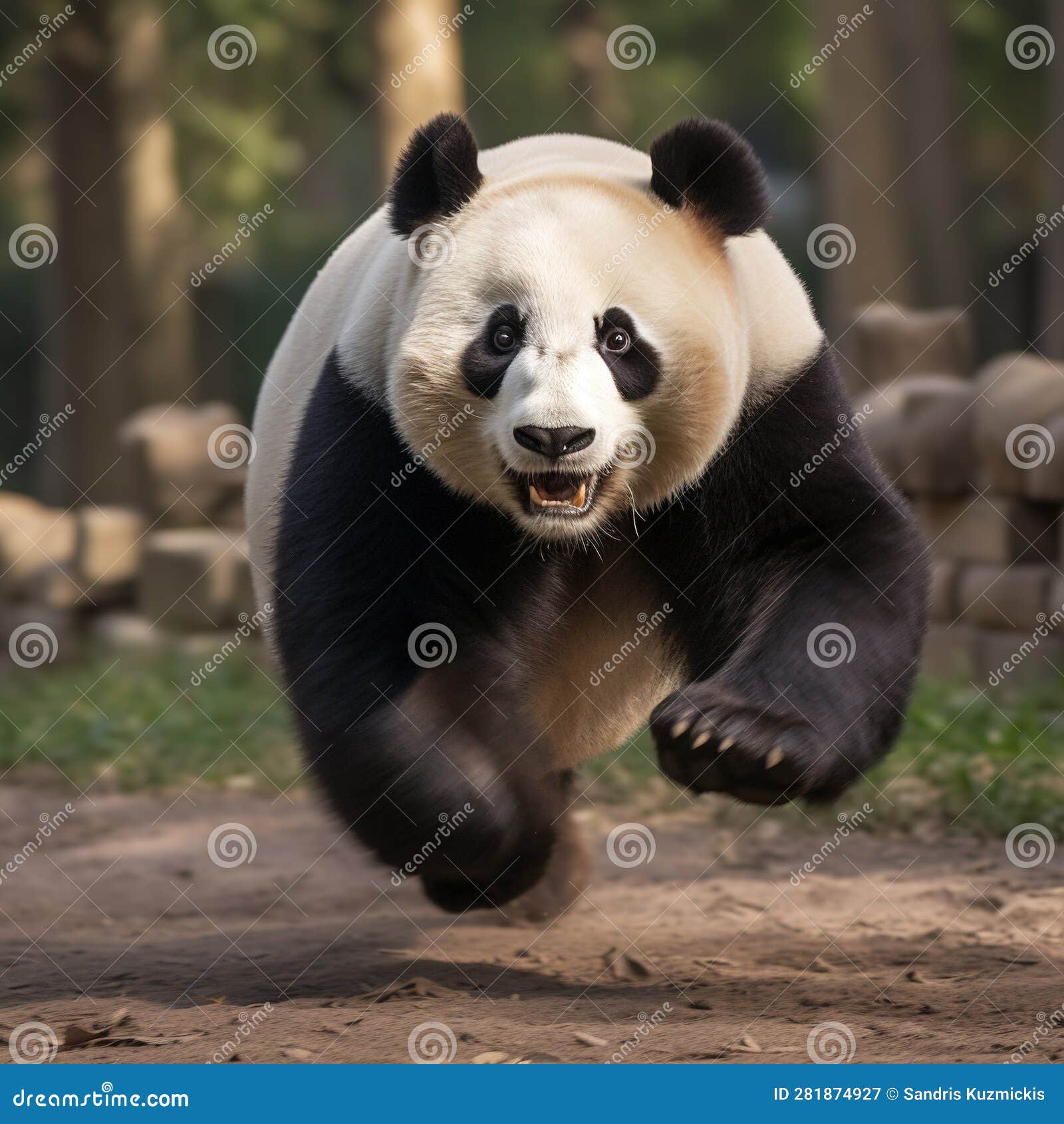 A Panda Running. Generative AI Stock Illustration - Illustration of ...