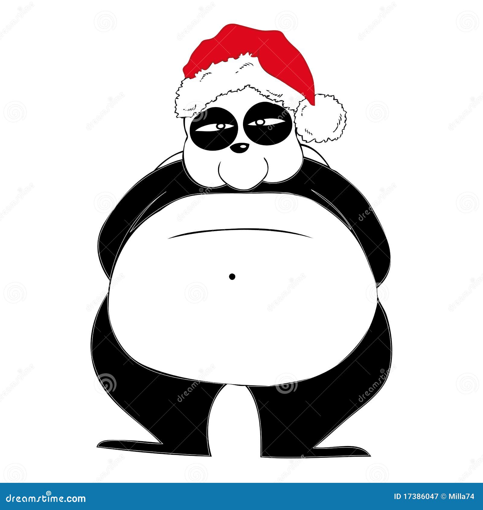 Panda with Santa Claus Hat. Stock Vector - Illustration of humorous ...