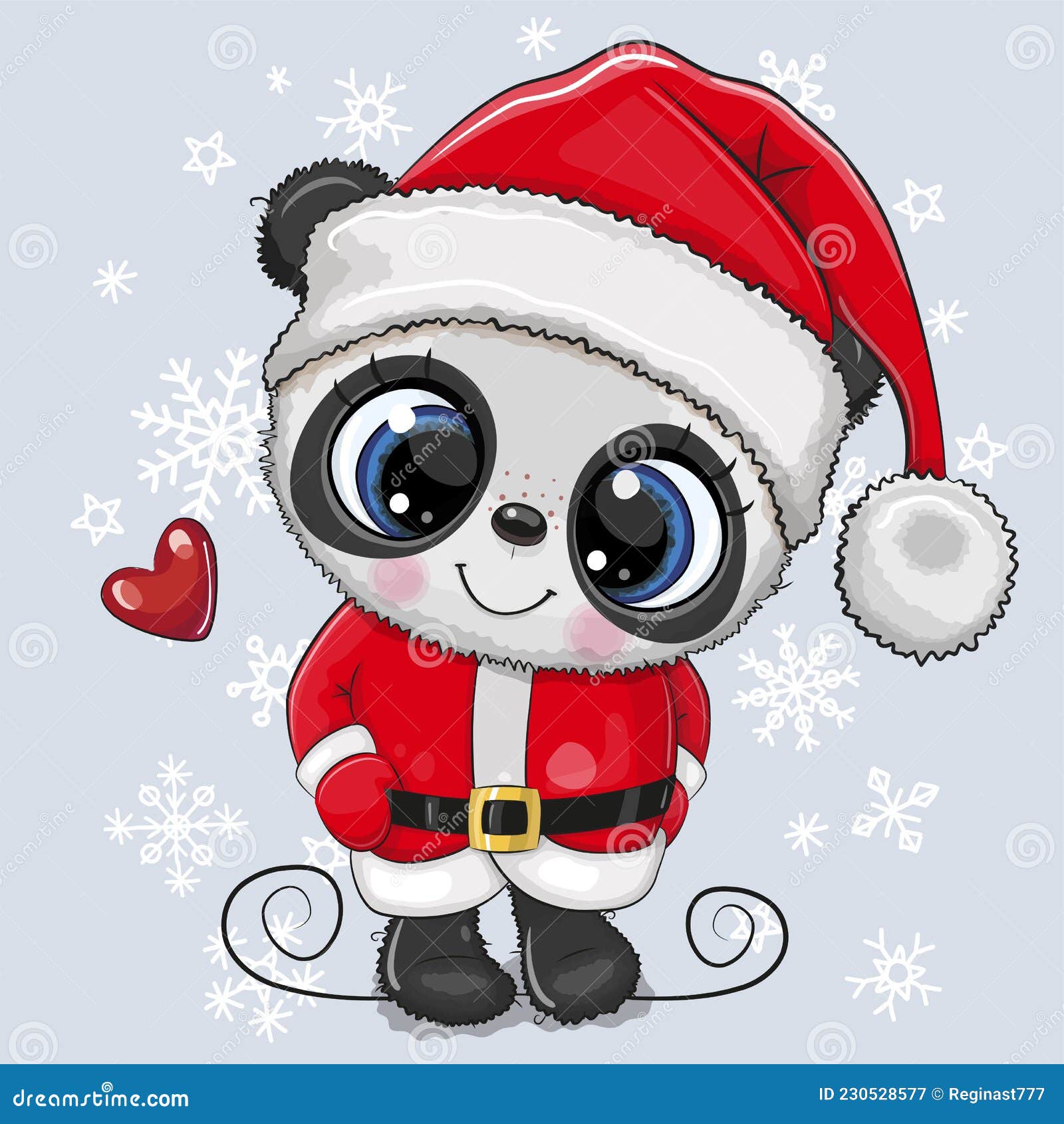 Panda In Santa Hat On A White Background Cartoon Vector | CartoonDealer ...