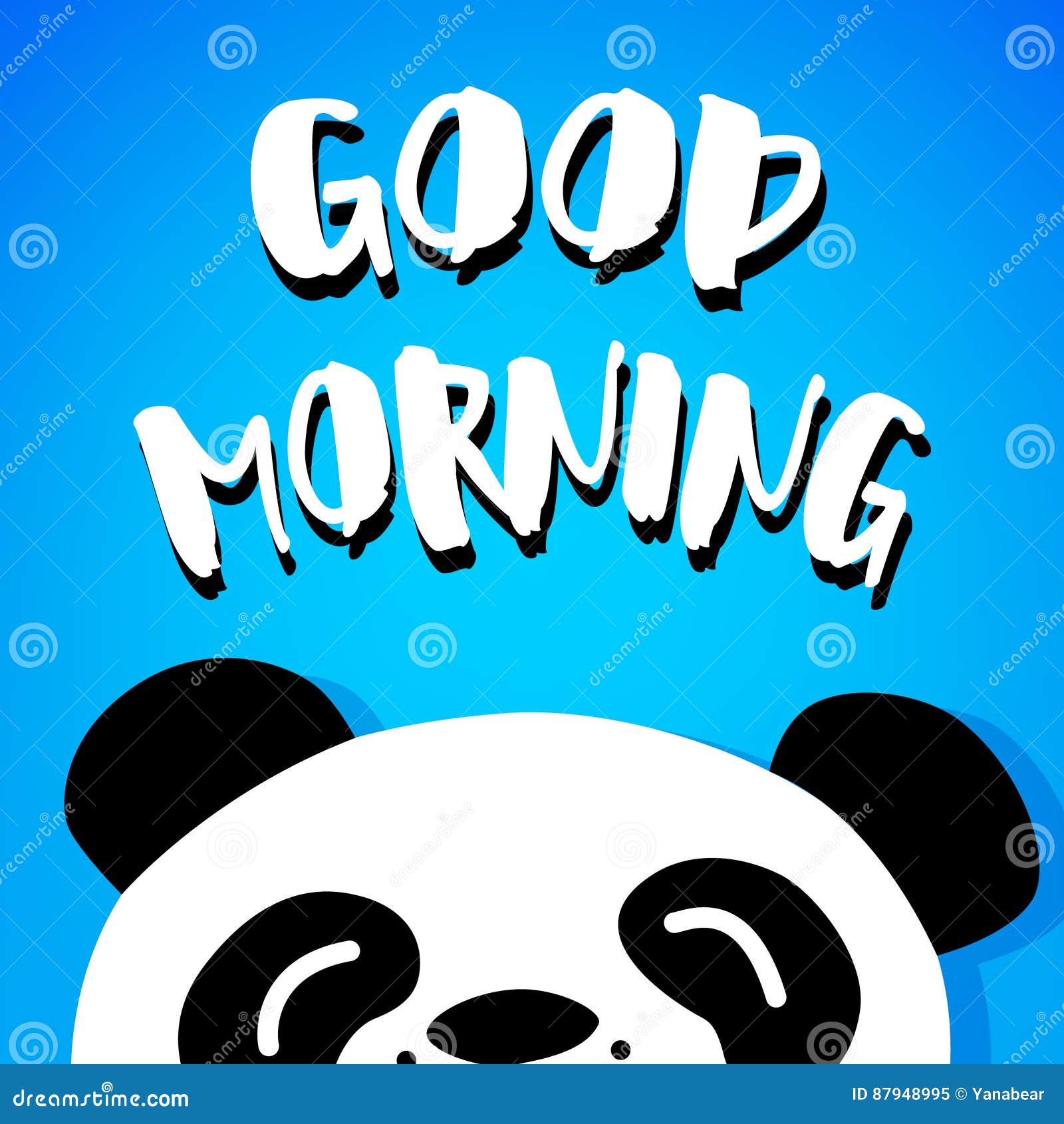 Panda Says Good Morning. Vector Stock Vector - Illustration of panda ...