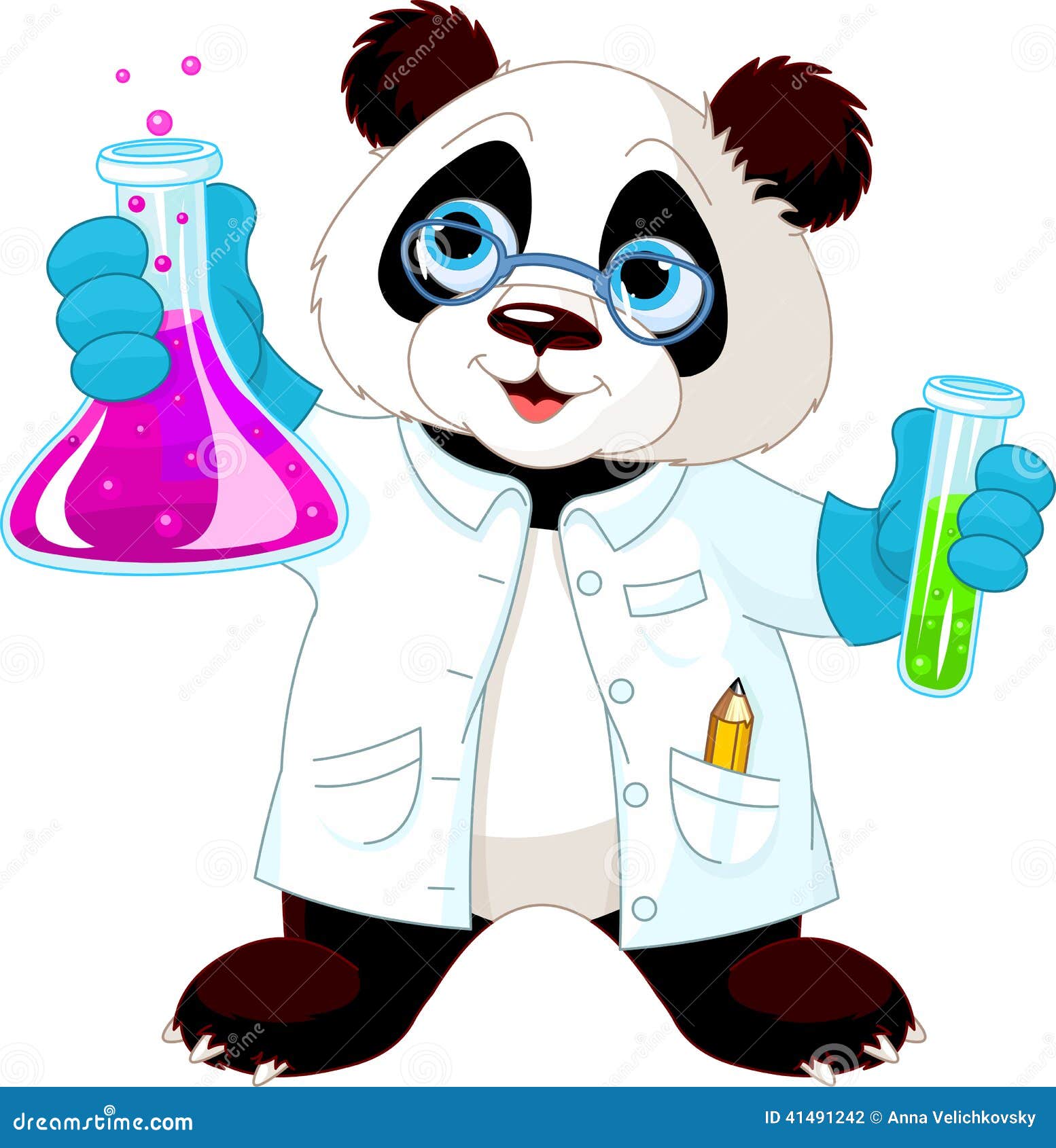 Panda Scientist Illustration de Vecteur - Image: 41491242
